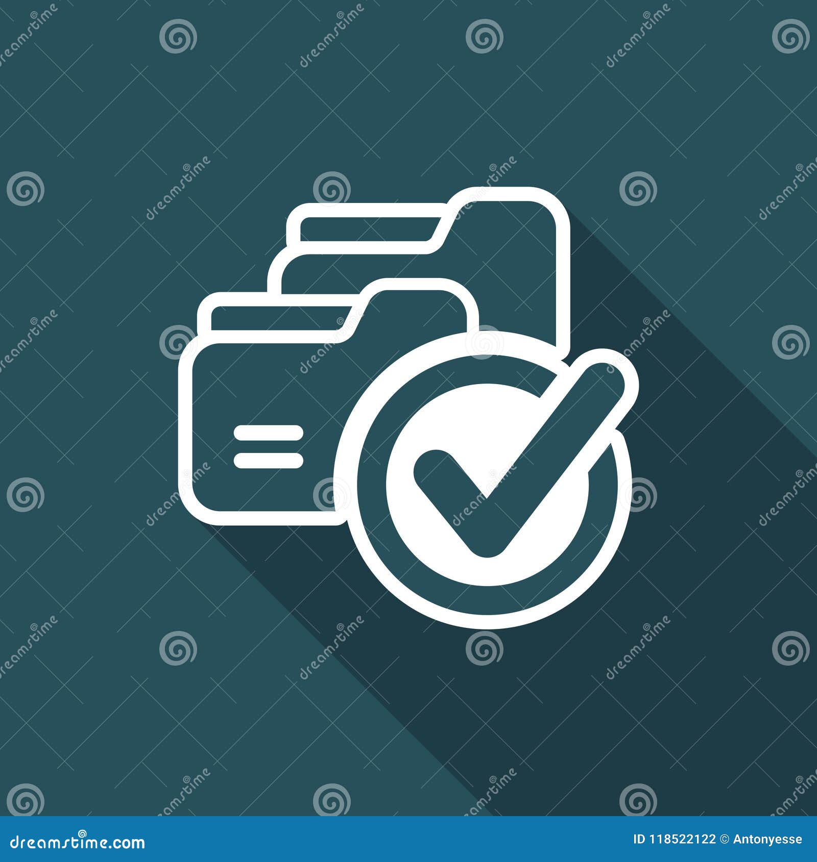 Check Duplicate Foleder - Flat Minimal Icon Stock Vector - Illustration ...