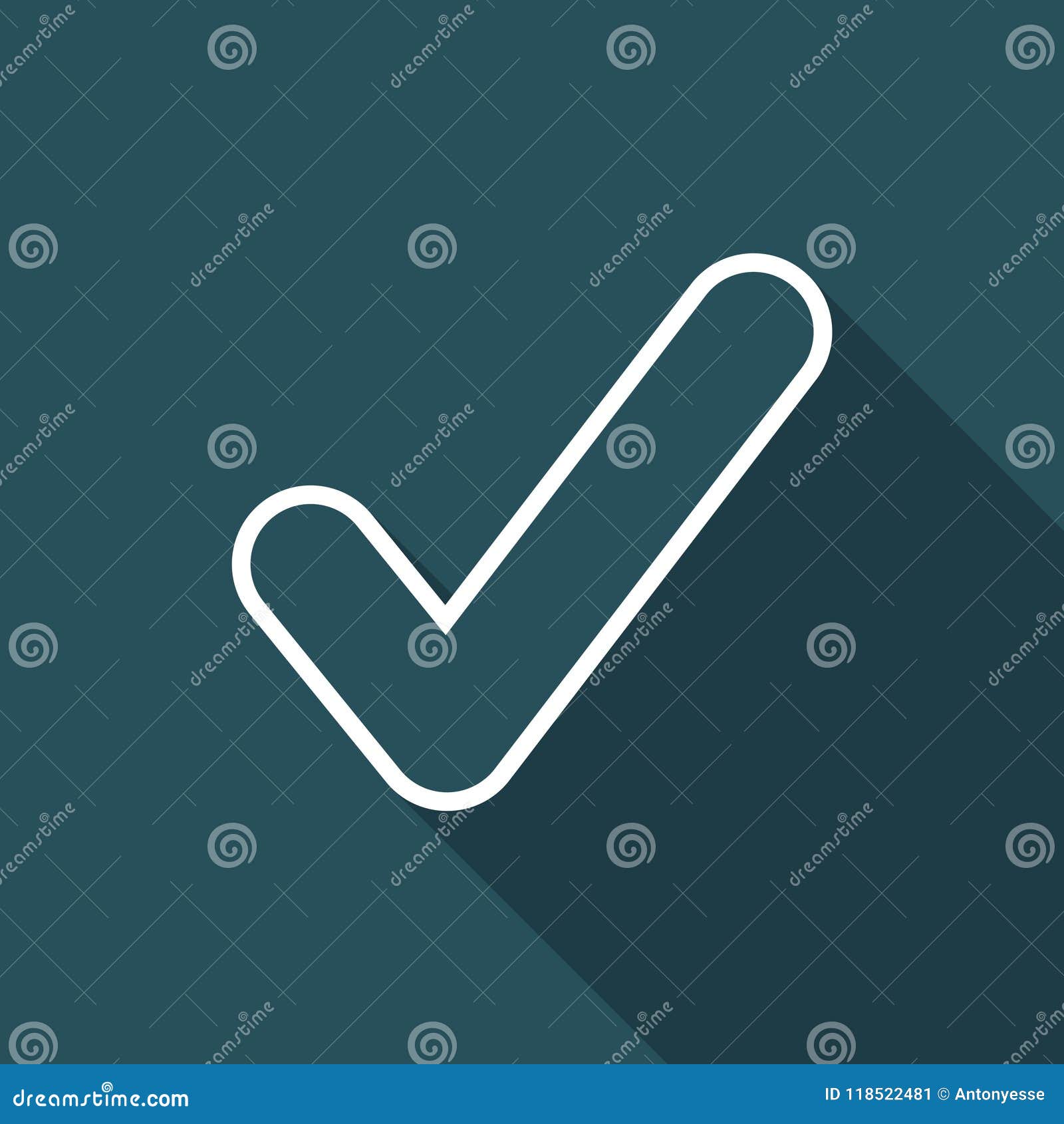 Check Symbol - Vector Flat Minimal Icon Stock Vector - Illustration of ...