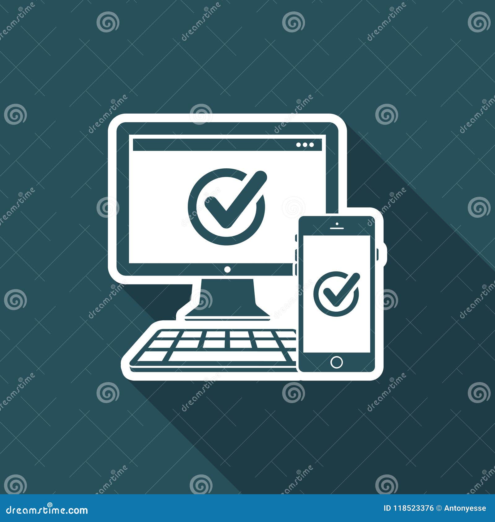 Checking Multi Devices Equipment Stock Vector - Illustration of icon ...