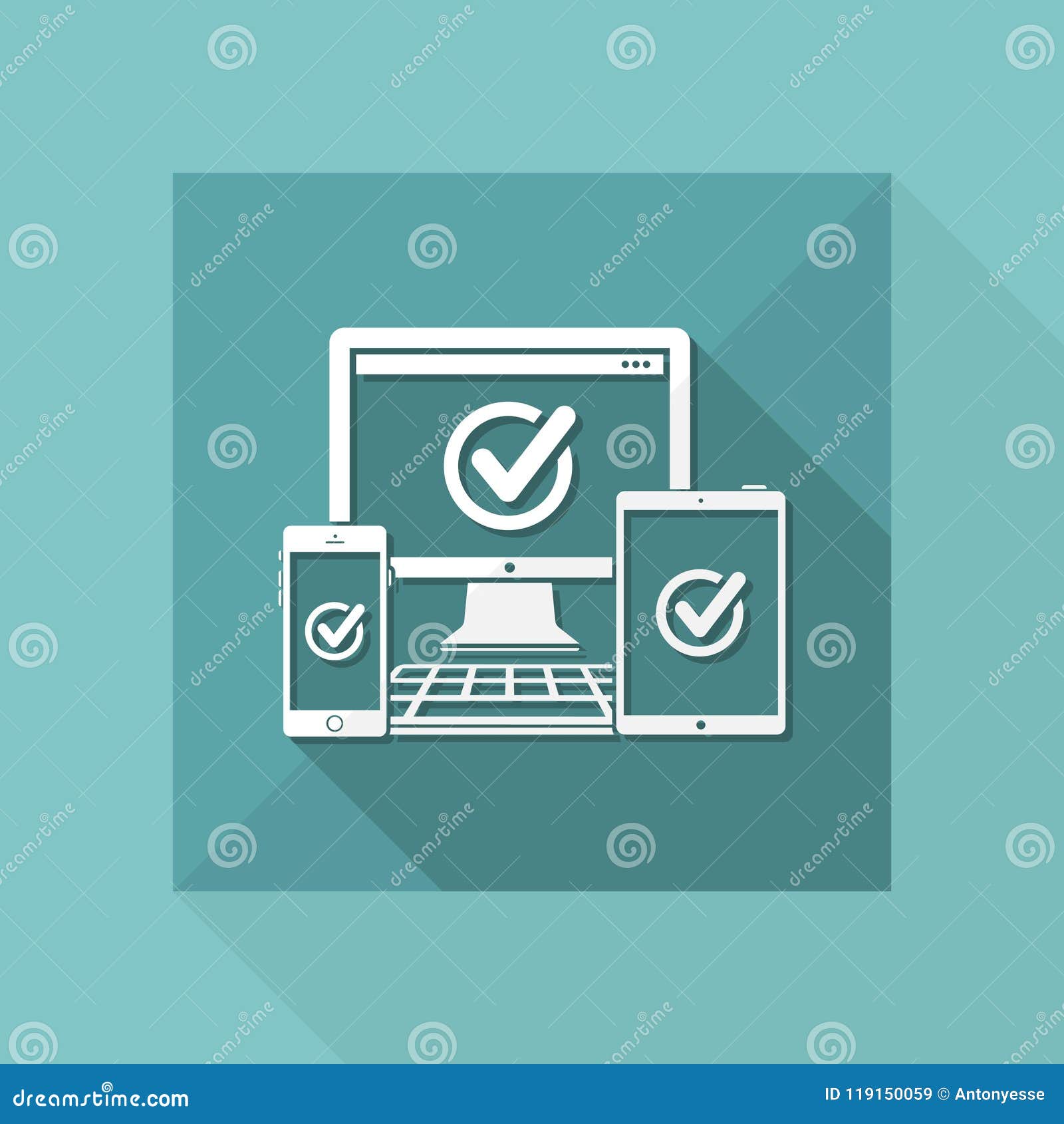 Checking Multi Devices Equipment Stock Vector - Illustration of concept ...