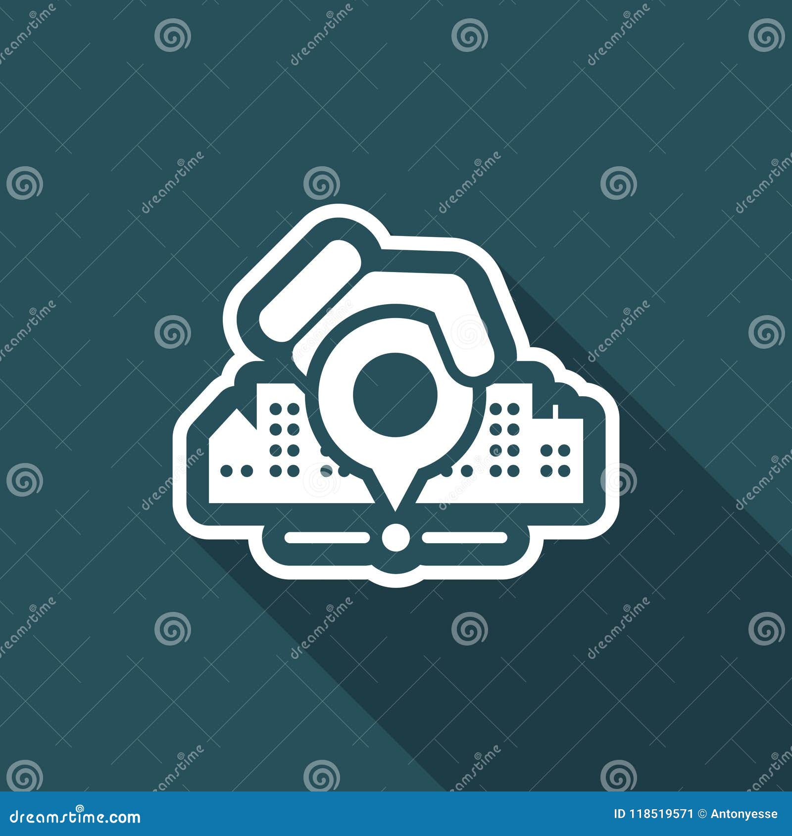 City map icon stock vector. Illustration of guide, positioning - 118519571