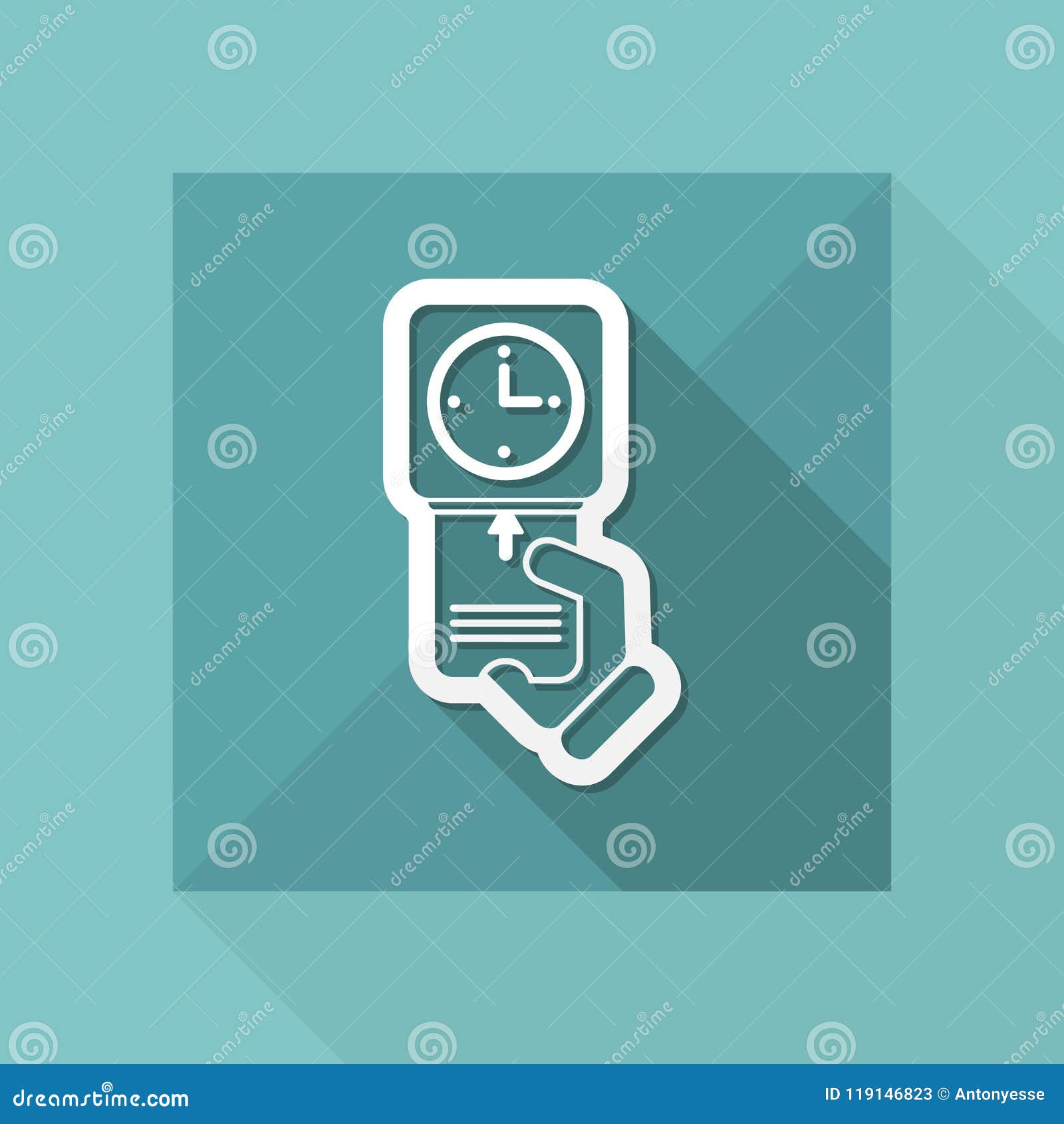 Clocking-in card icon stock vector. Illustration of occupation - 119146823