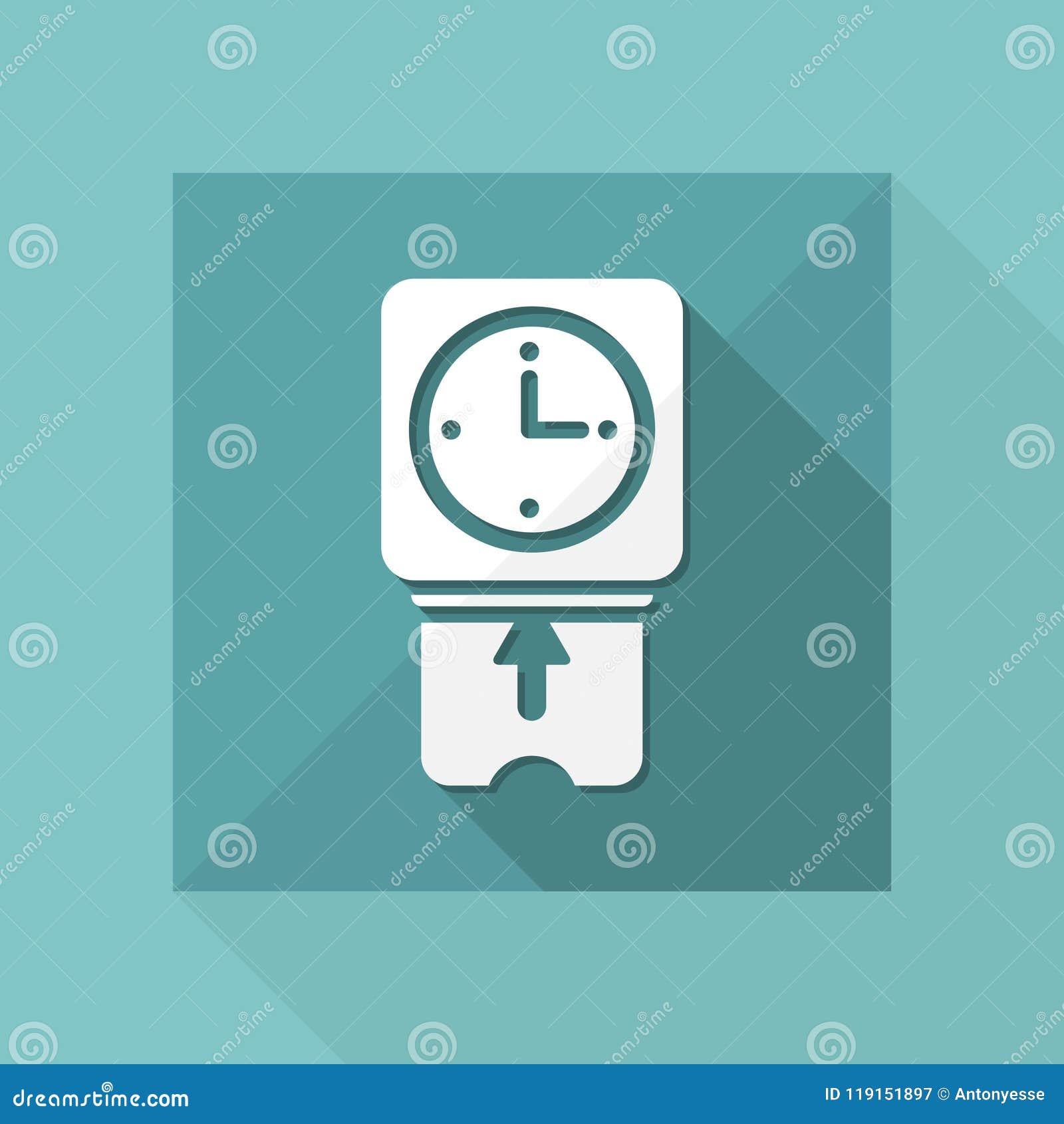 Clocking-in Card - Vector Flat Icon Stock Vector - Illustration of ...