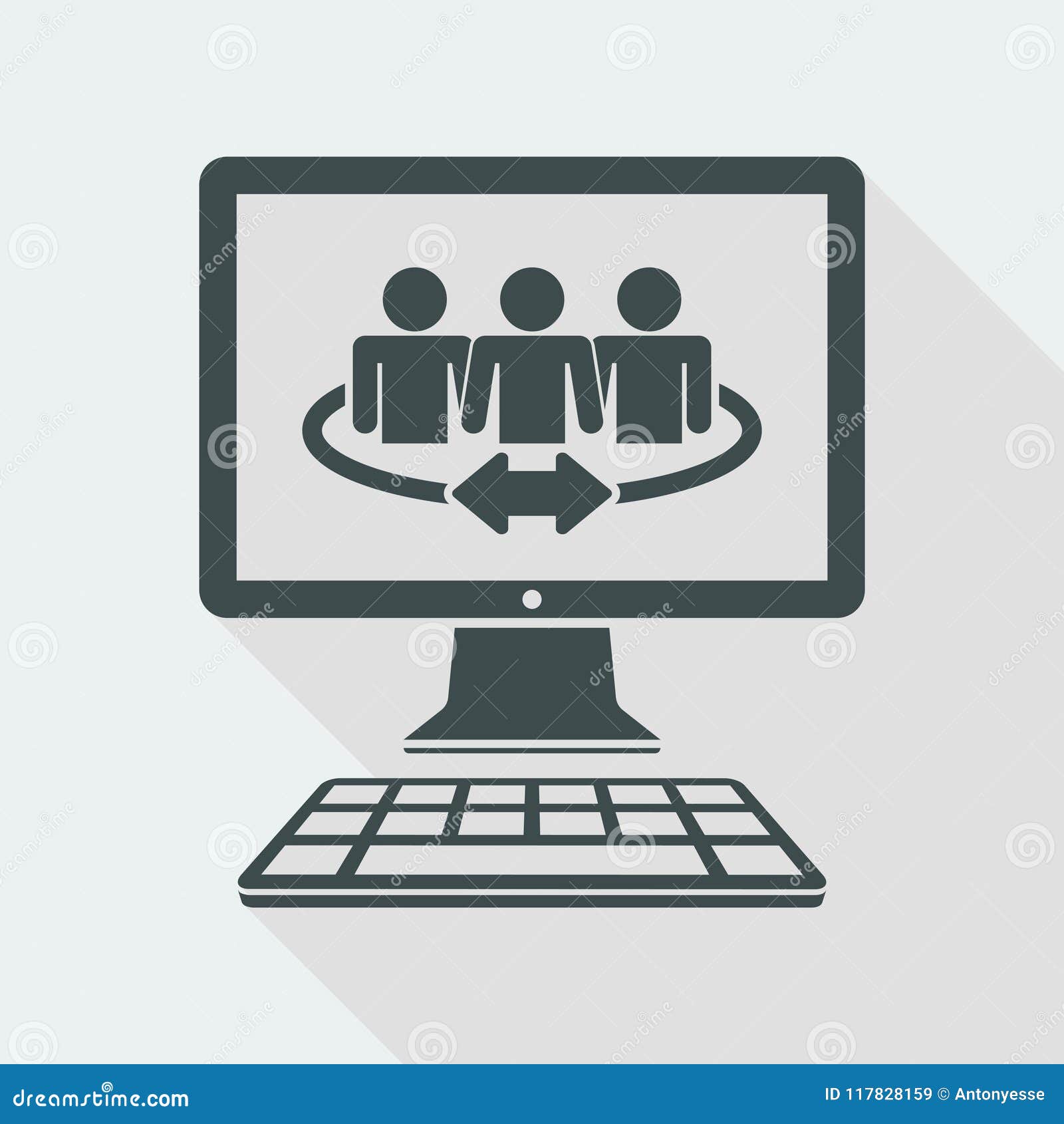 Community Connection on Internet - Vector Flat Icon Stock Vector ...