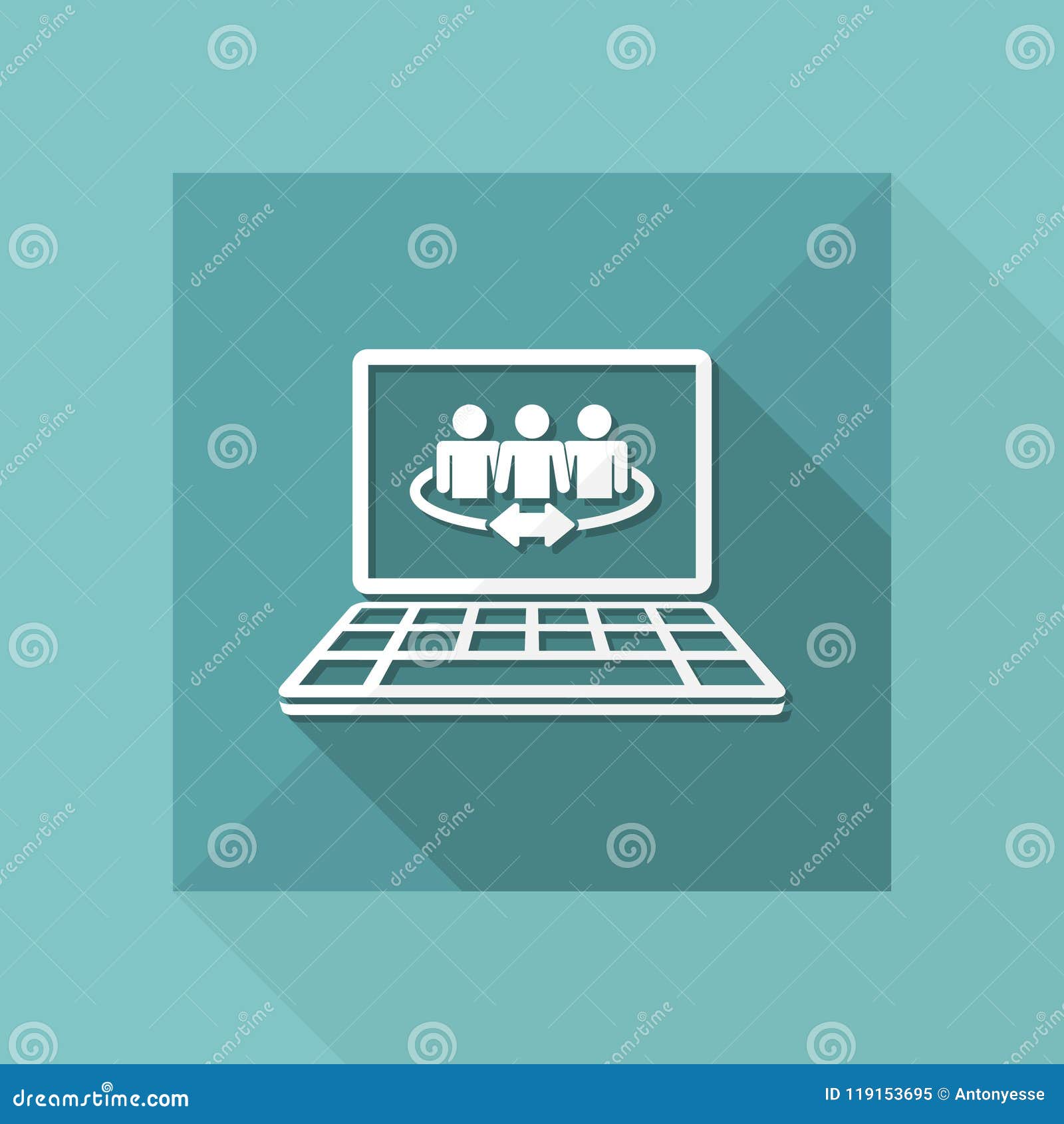 Community Connection on Internet - Vector Flat Icon Stock Vector ...