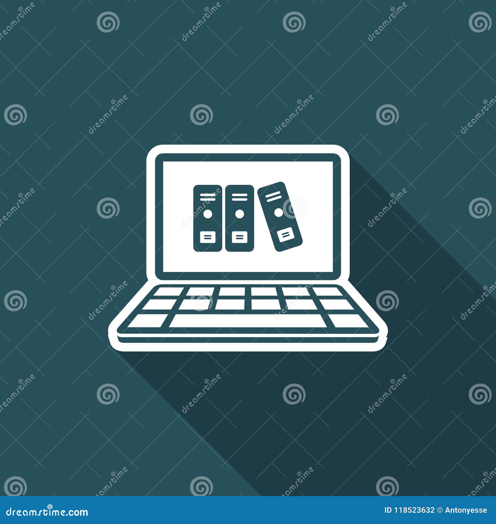 Computer archive flat icon stock vector. Illustration of folder - 118523632