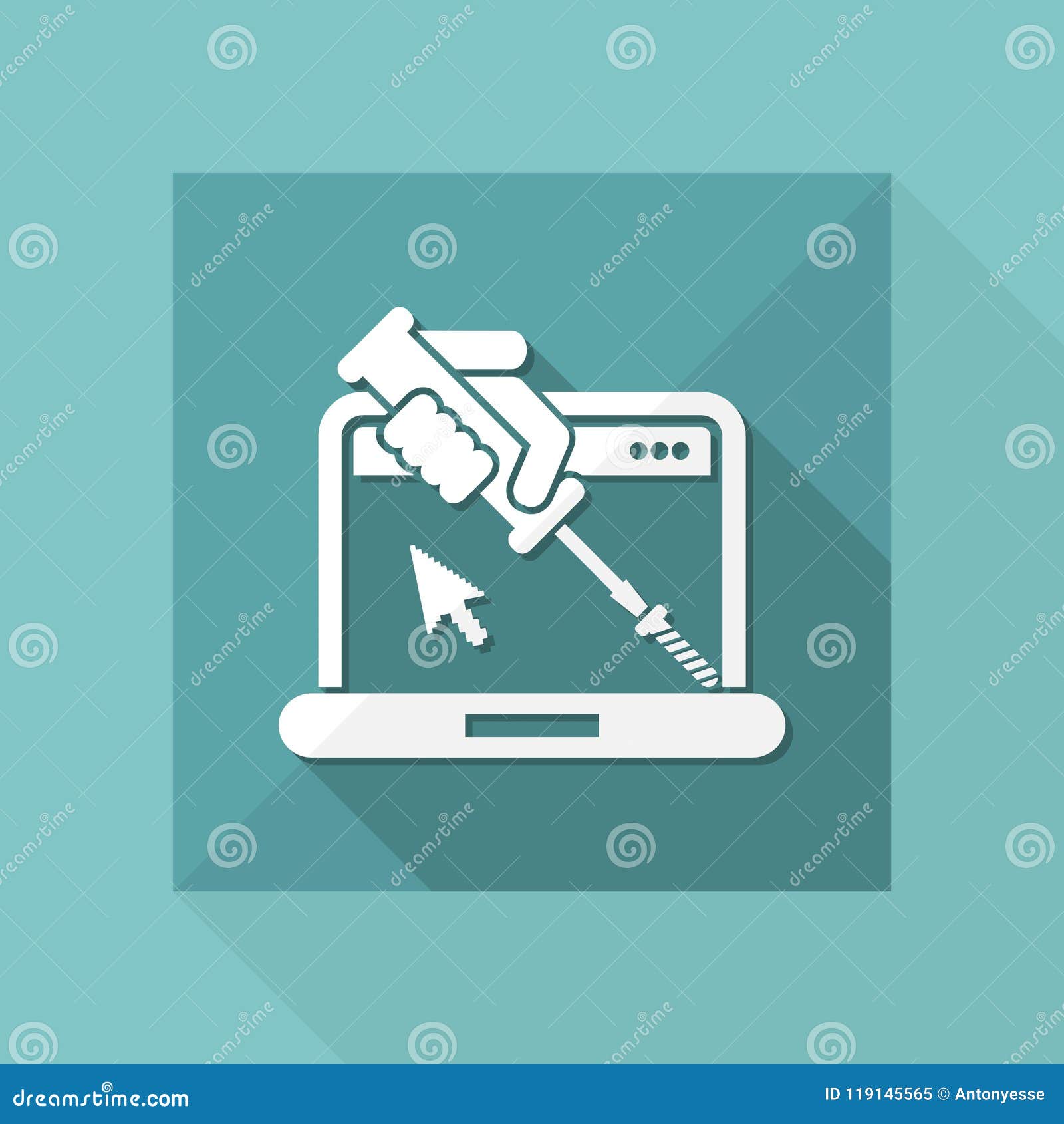 Computer assistance icon stock vector. Illustration of professional ...
