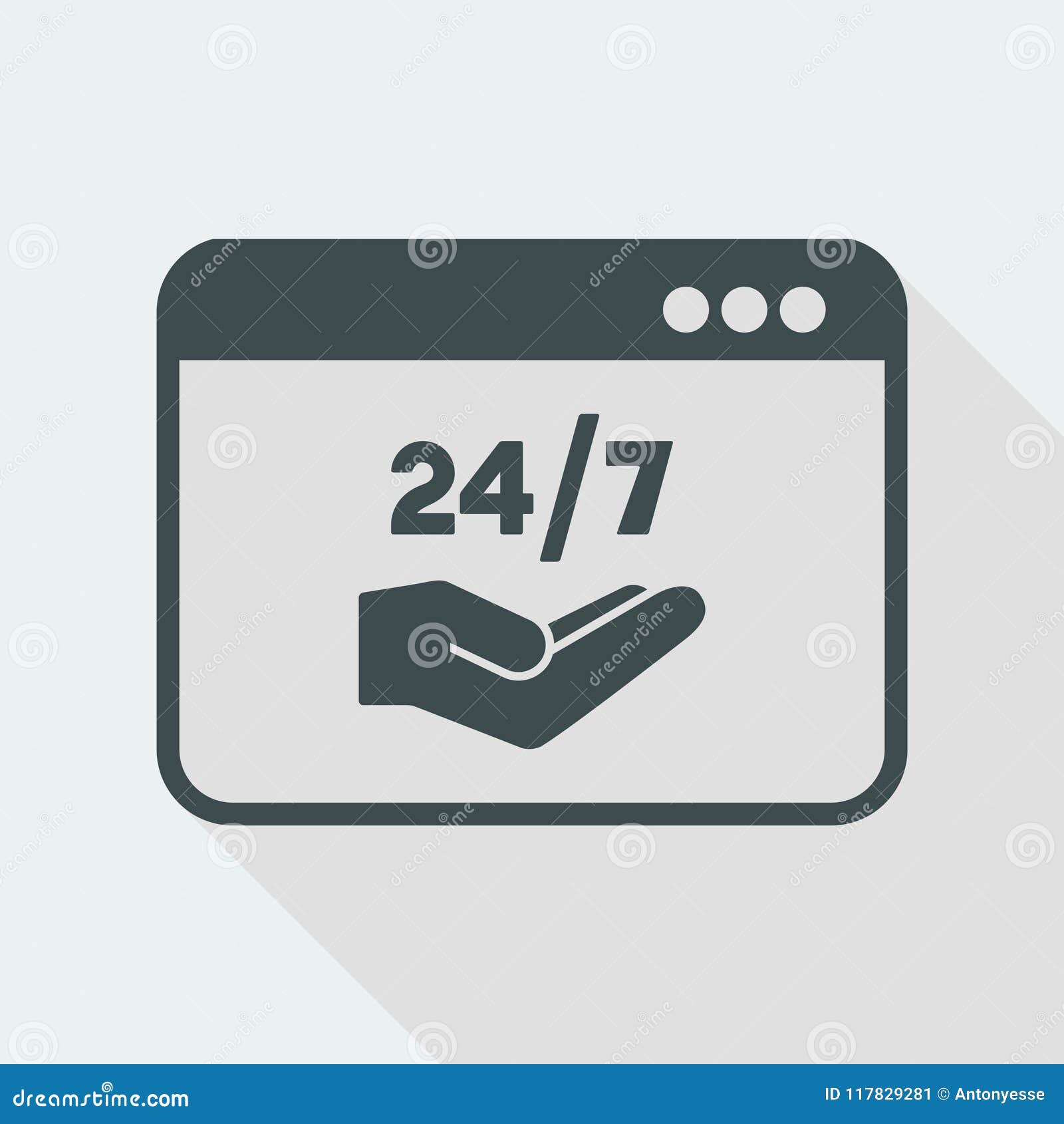 Computer Assistance Support 24/7 - Vector Flat Icon Stock Vector ...