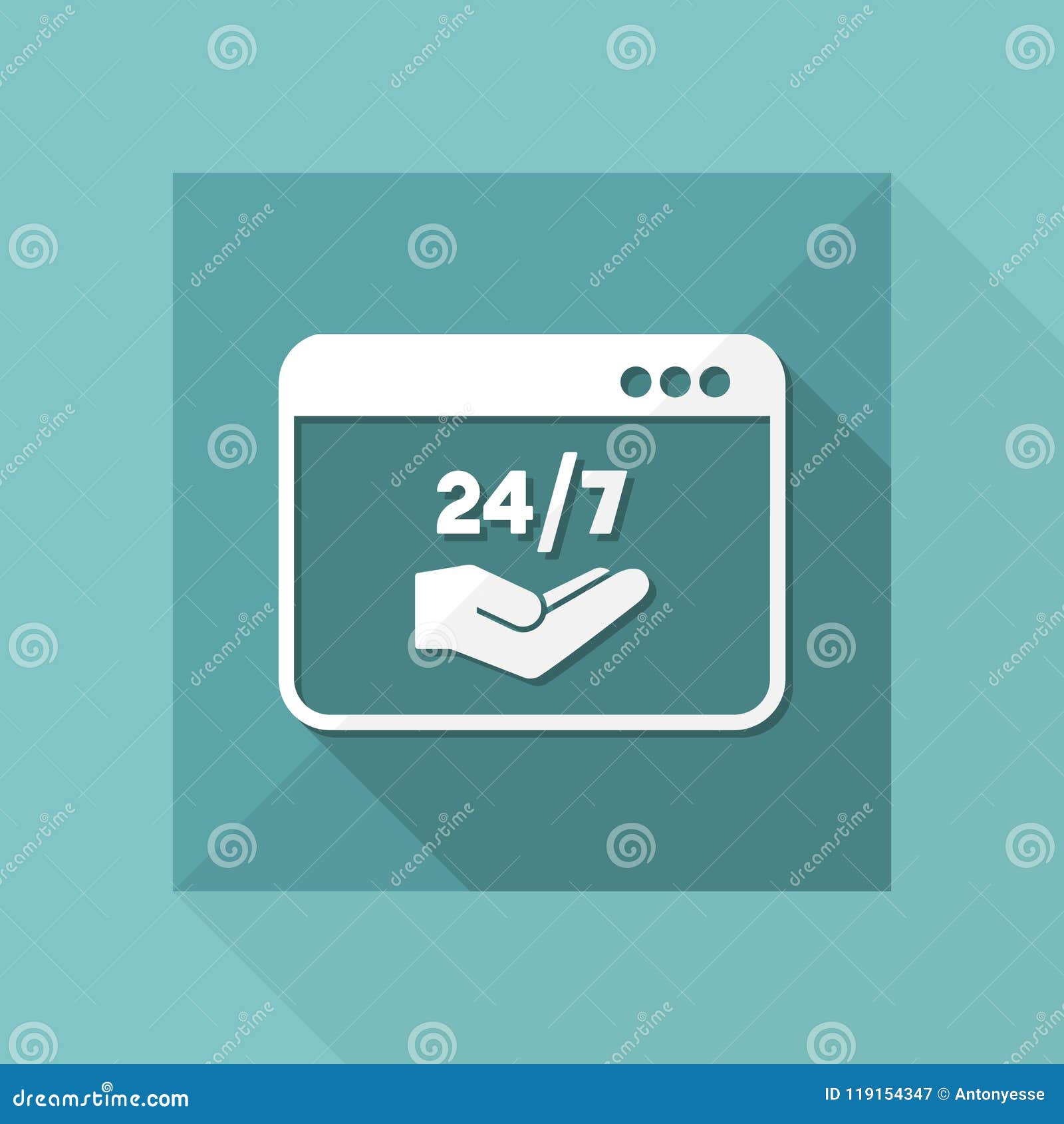 Computer Assistance Support 24/7 - Vector Flat Icon Stock Vector ...