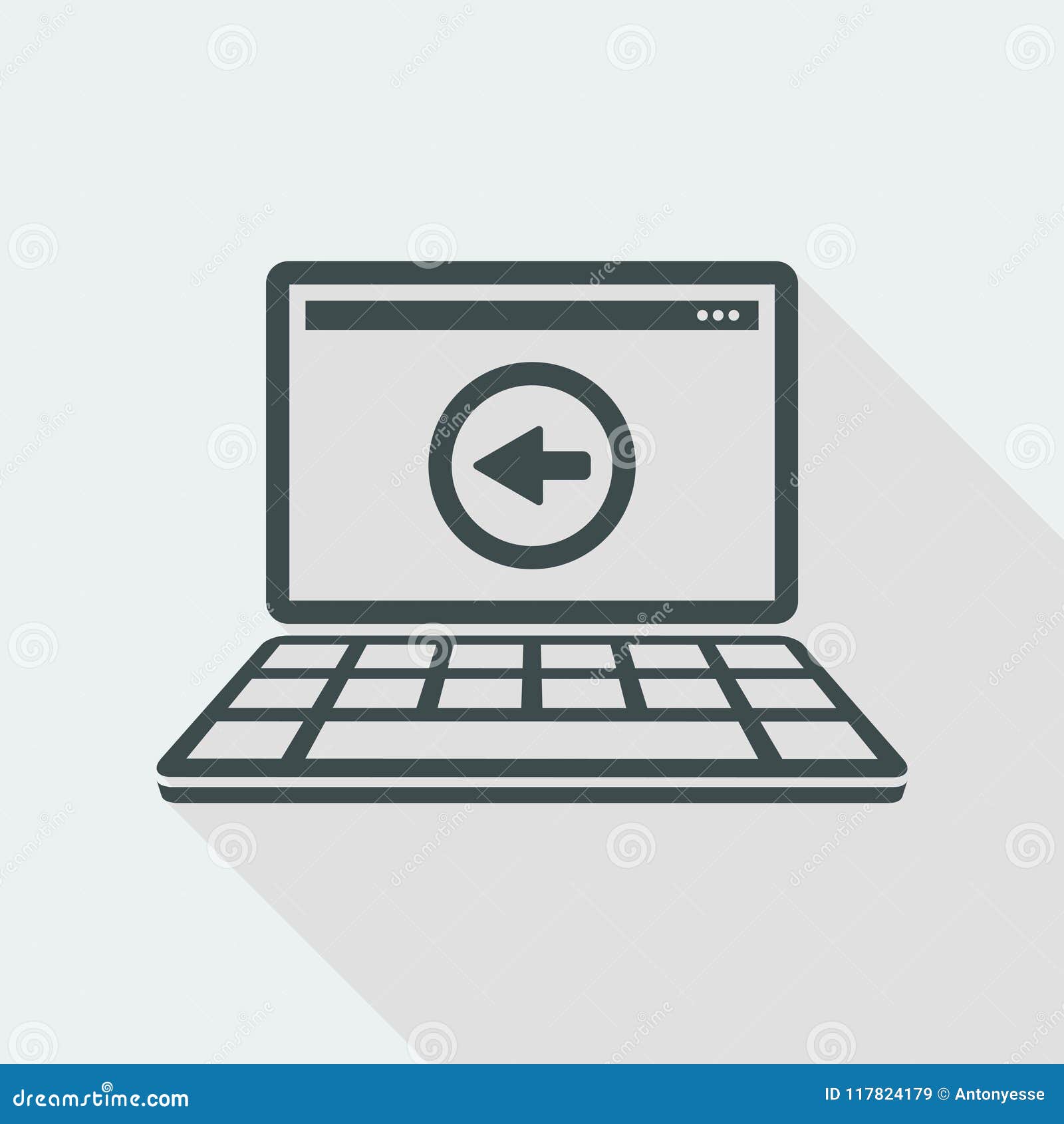 Computer and Back Symbol - Vector Flat Minimal Icon Stock Vector ...