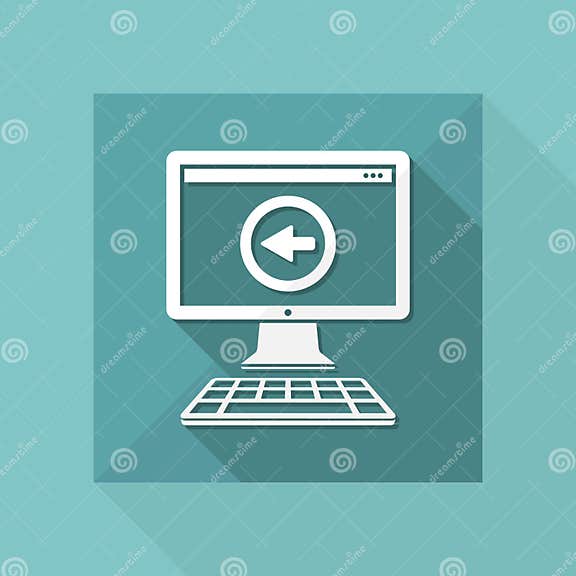 Computer and Back Symbol - Vector Flat Minimal Icon Stock Vector ...