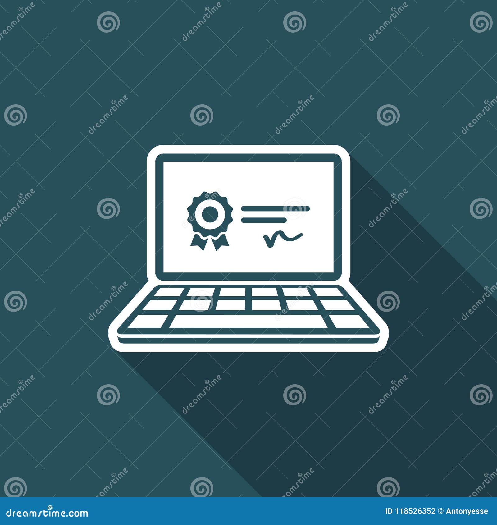 Computer Certificate - Vector Web Icon Stock Vector - Illustration of ...