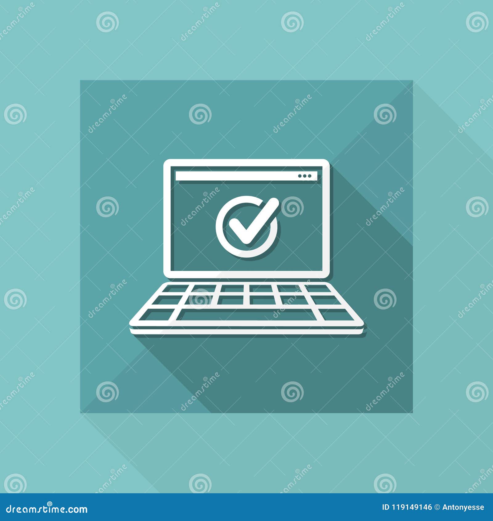 Computer Check - Flat Minimal Icon Stock Vector - Illustration of ...