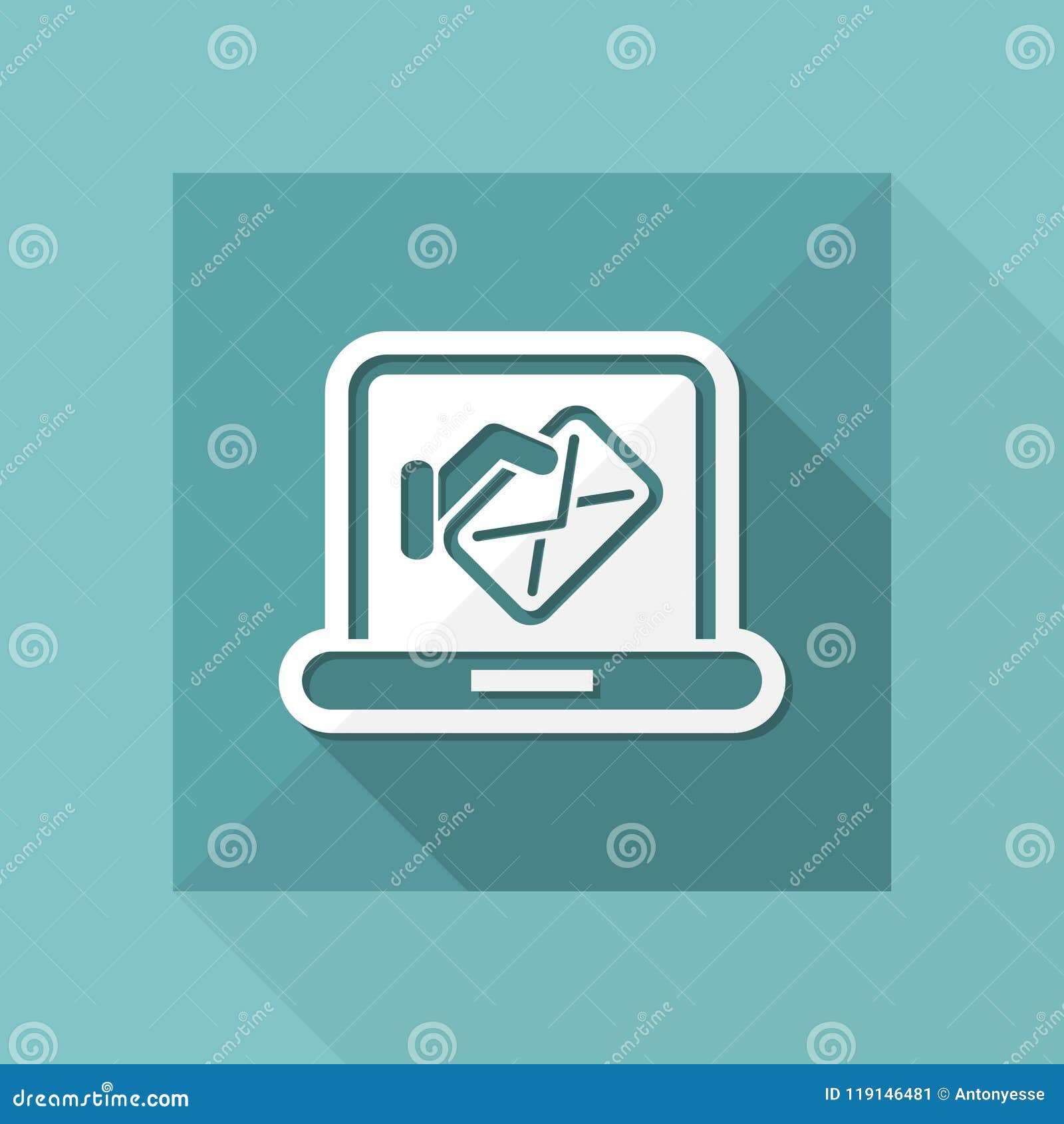 Computer mail icon stock vector. Illustration of computer - 119146481