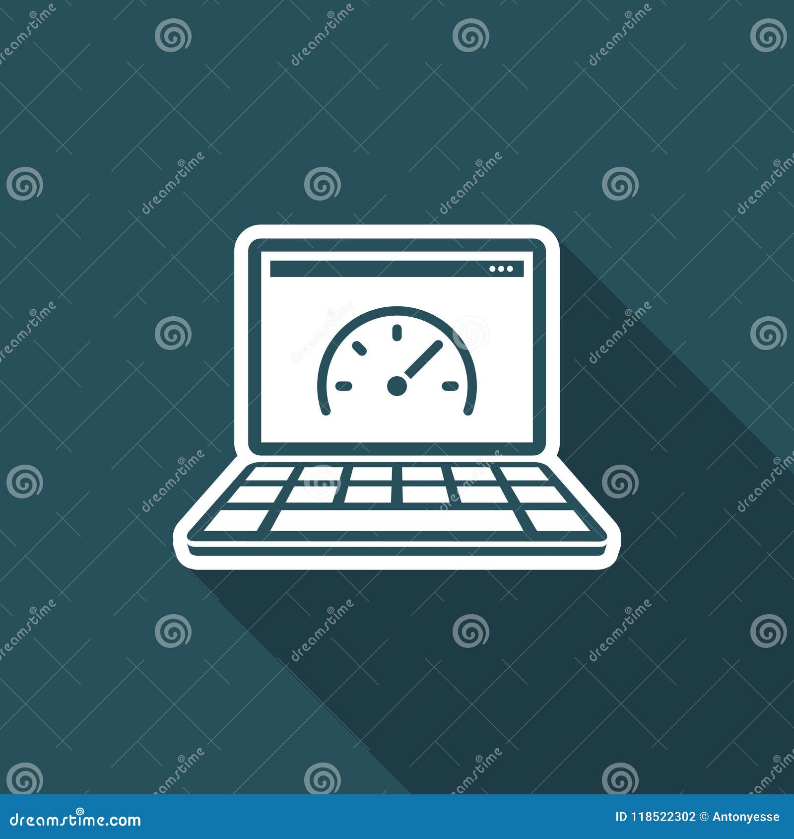 Computer Performance - Flat Minimal Icon Stock Vector - Illustration of ...