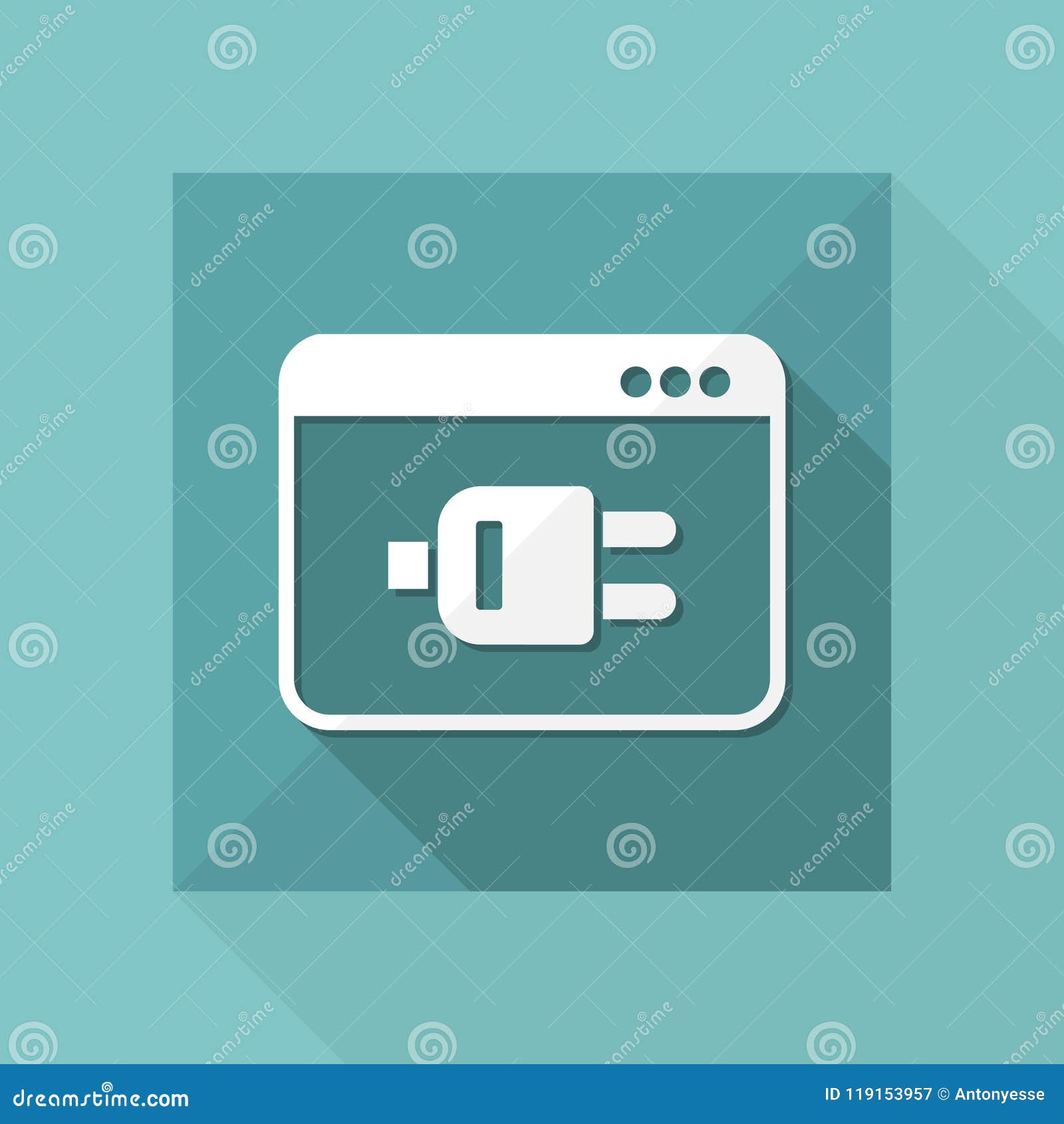 Computer Plug Connection - Vector Flat Icon Stock Vector - Illustration ...