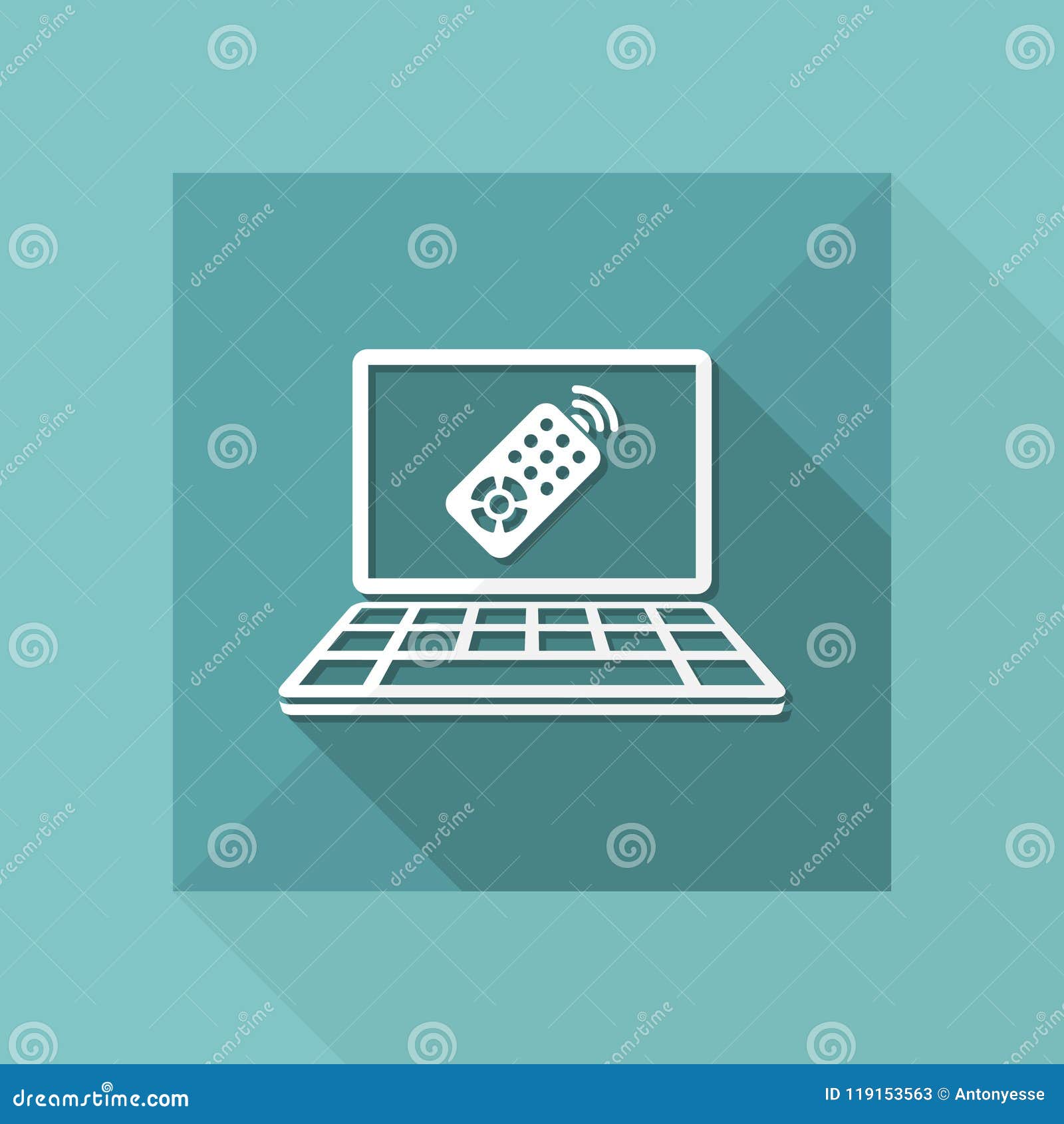 Computer Remote Control - Vector Flat Icon Stock Vector - Illustration ...