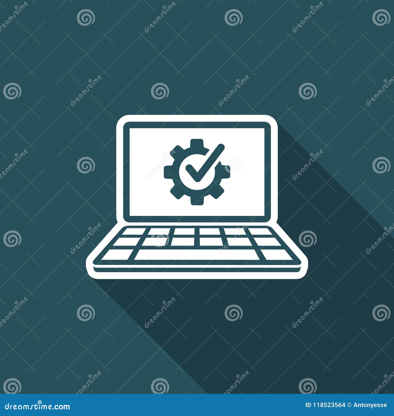 Computer setup flat icon stock vector. Illustration of efficiency ...
