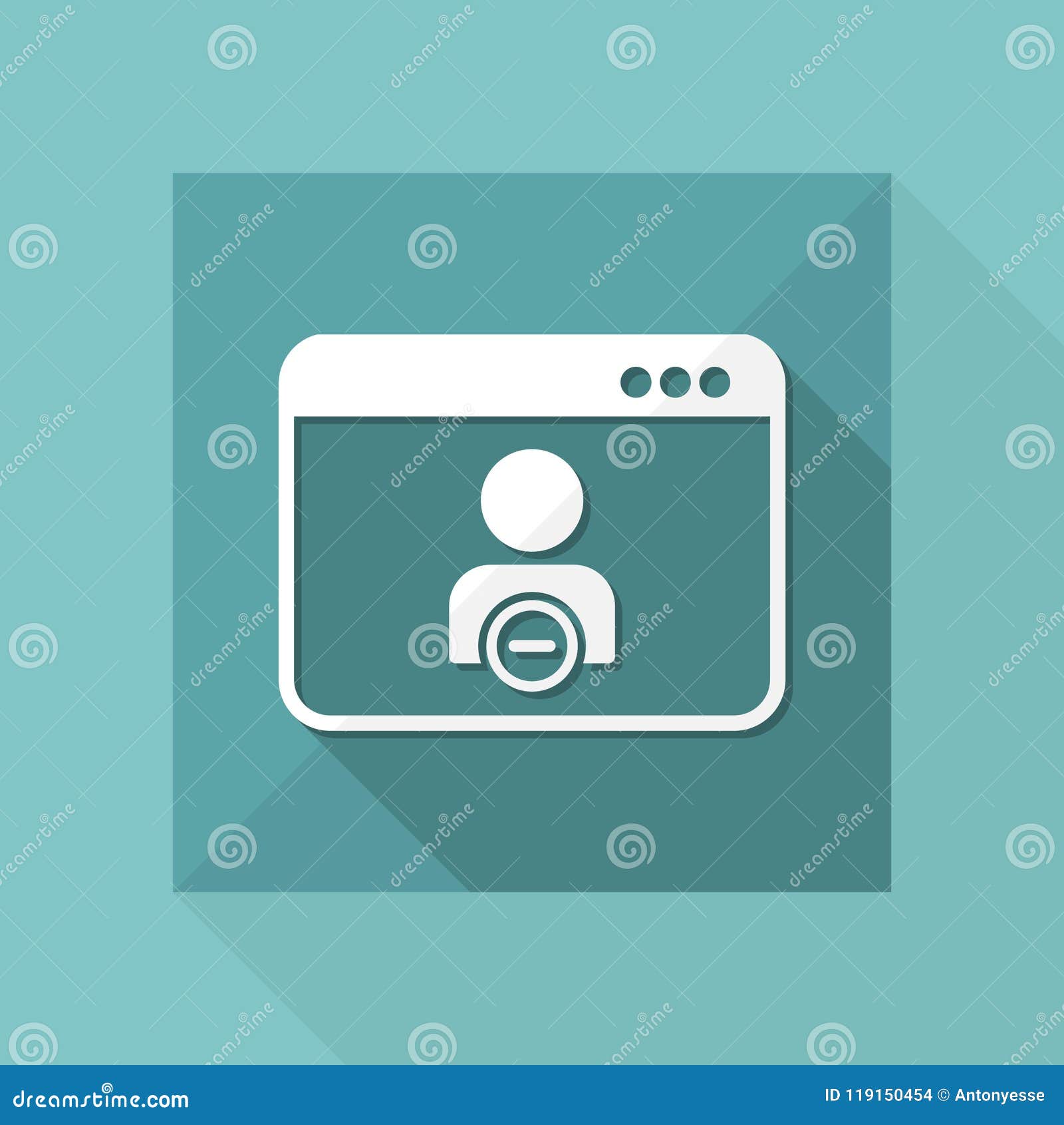 Delete contact flat icon stock vector. Illustration of contact - 119150454