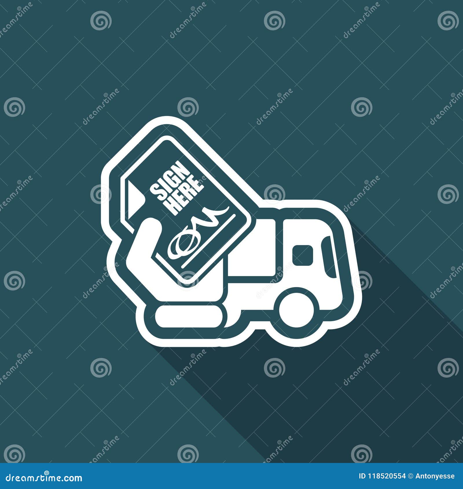 Delivery document sign stock vector. Illustration of mailman - 118520554