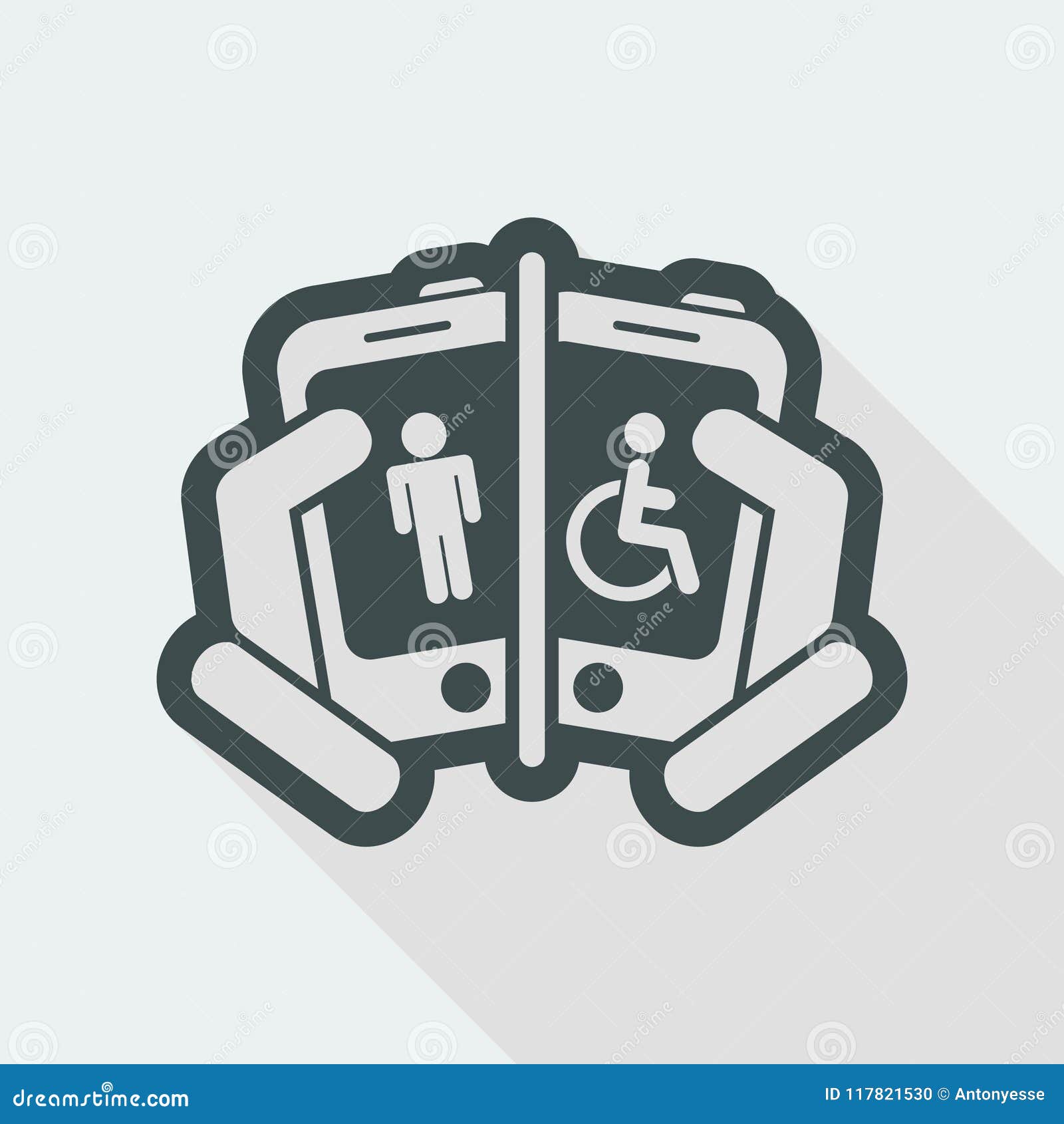 Device for disabled stock vector. Illustration of contact - 117821530