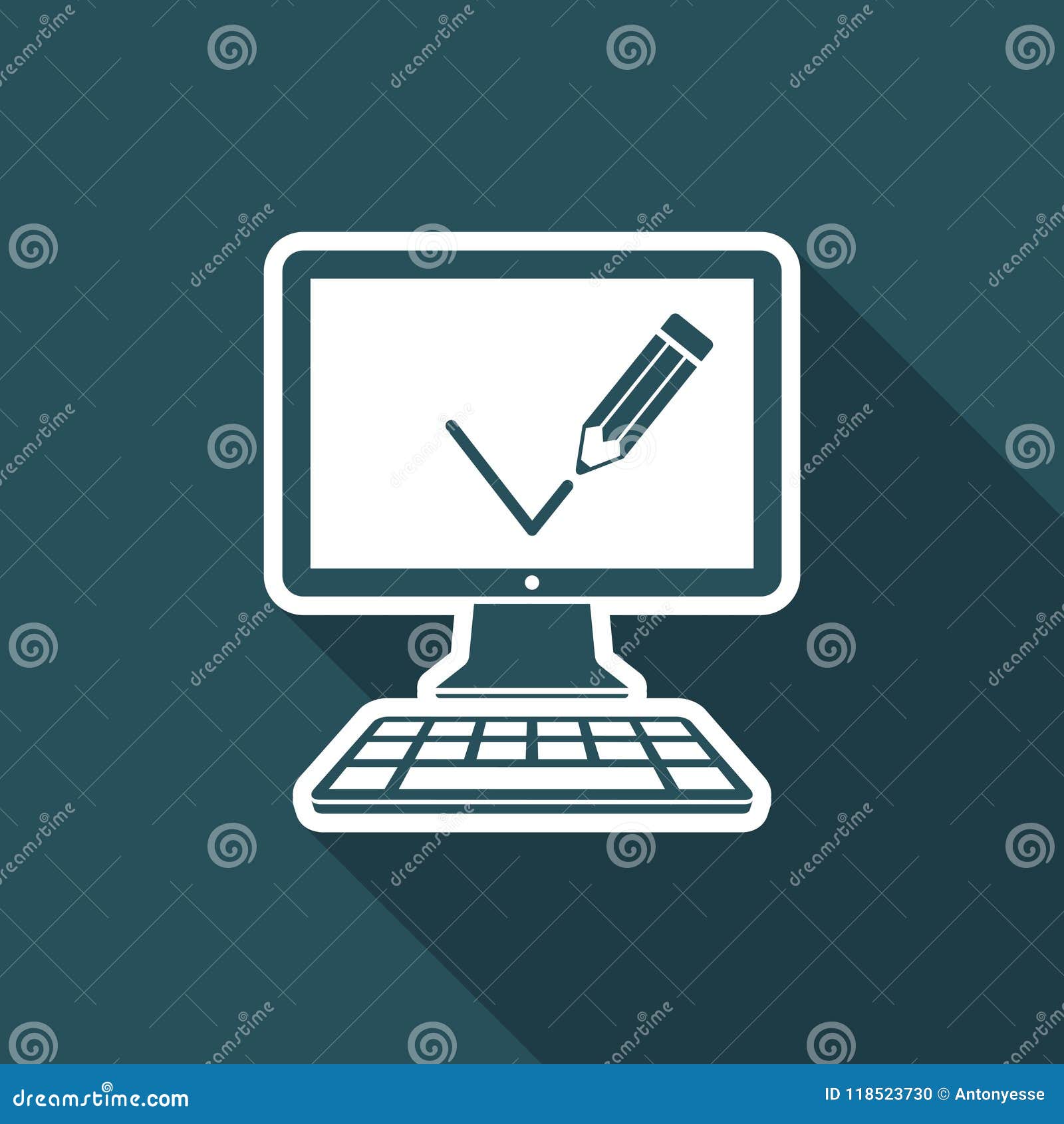 Digital Checkmark Flat Icon Stock Vector - Illustration of icon ...