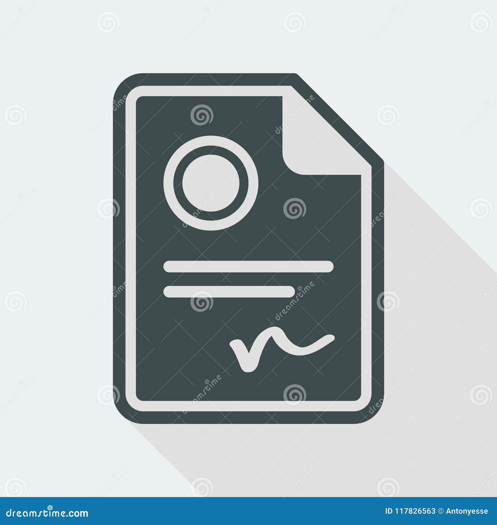 Document Certified - Minimal Icon Stock Vector - Illustration of office ...