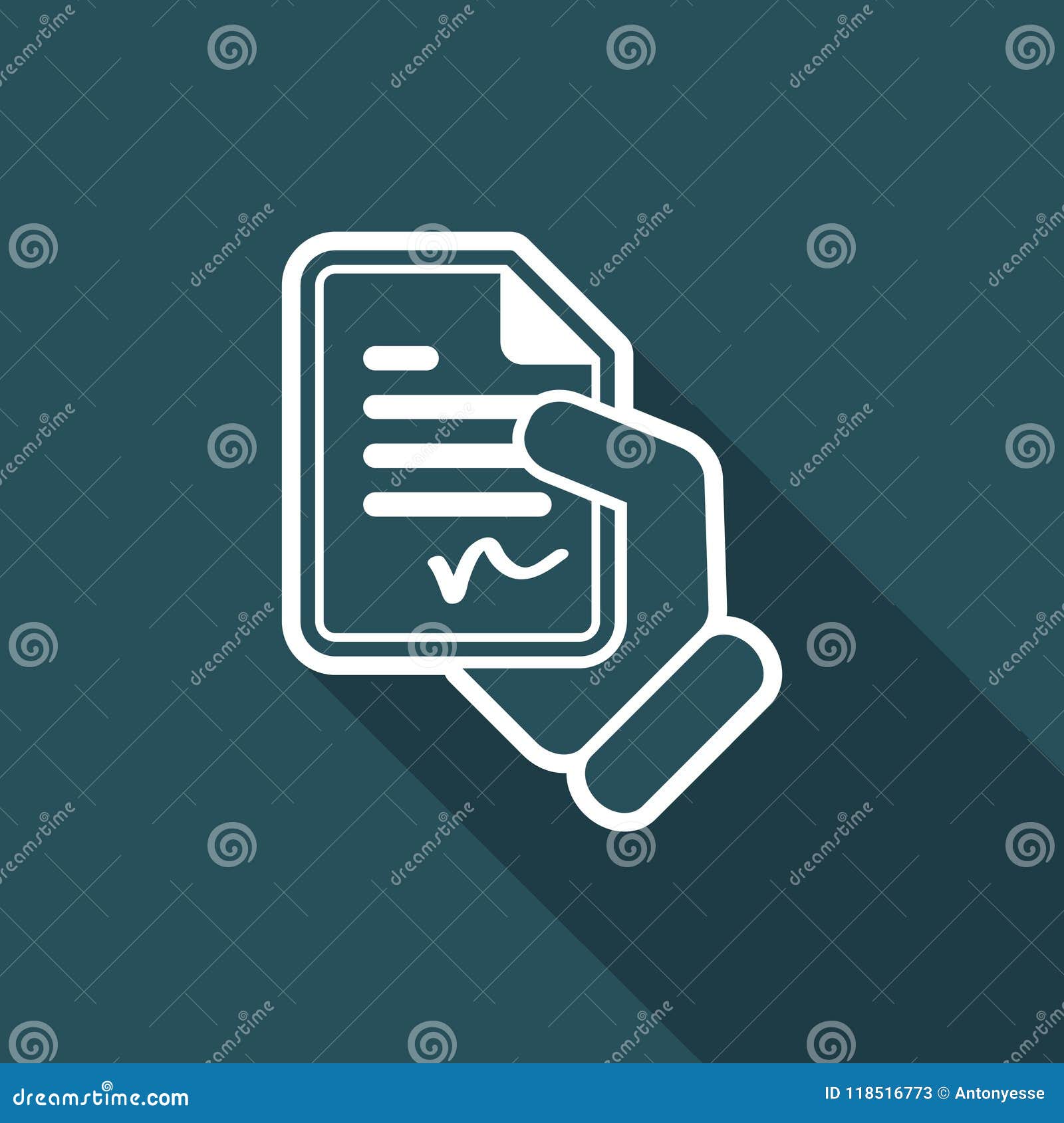 Document signed icon stock vector. Illustration of icon - 118516773