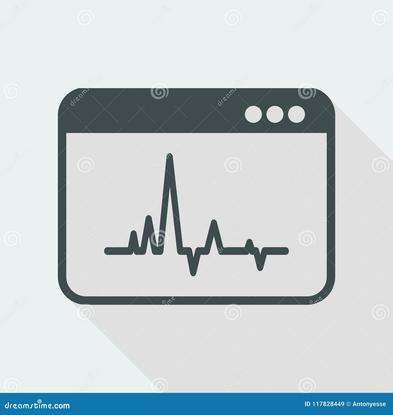 EKG on Computer Screen - Vector Flat Icon Stock Vector - Illustration ...