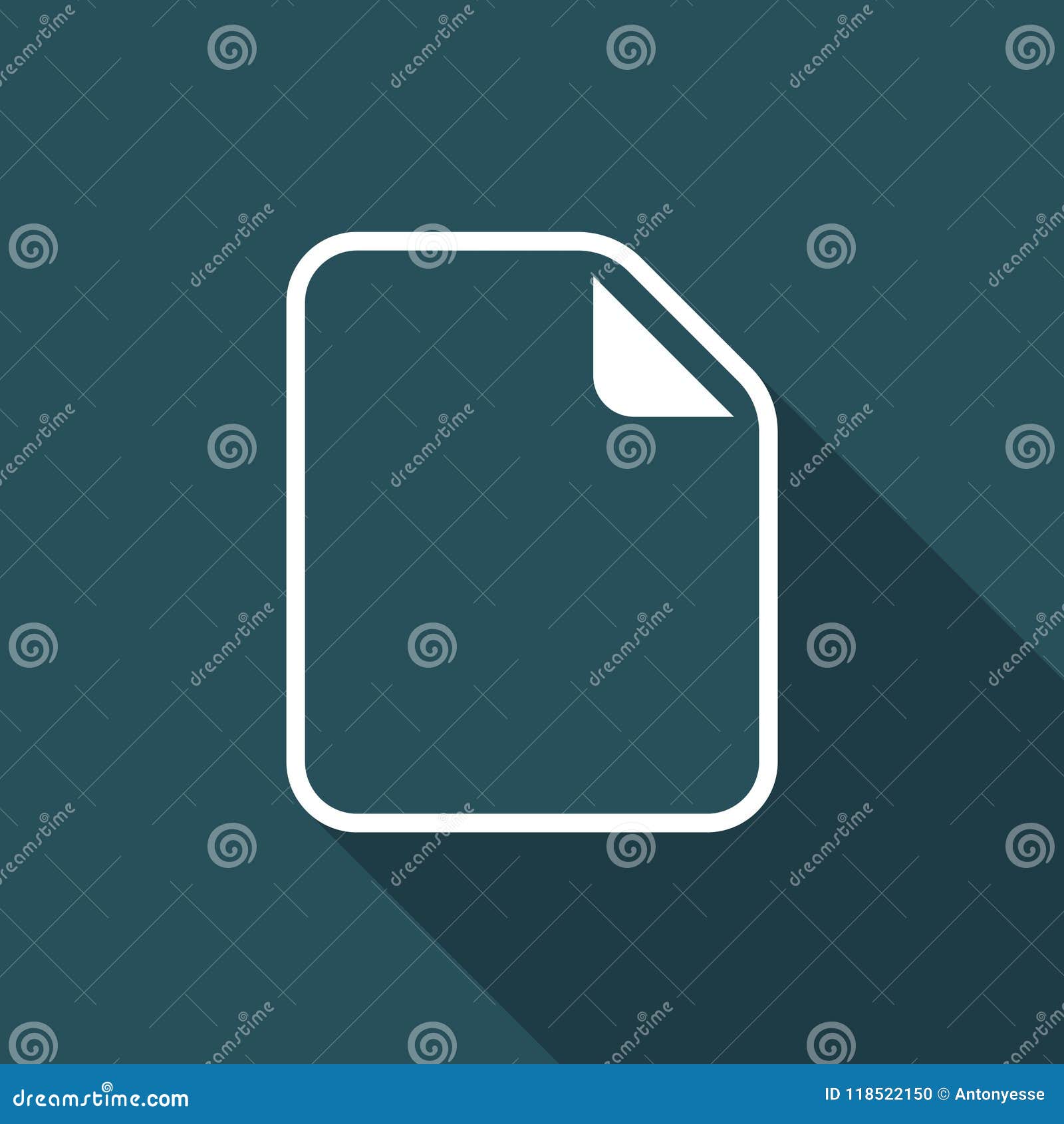Empty New Document - Minimal Flat Icon Stock Vector - Illustration of ...