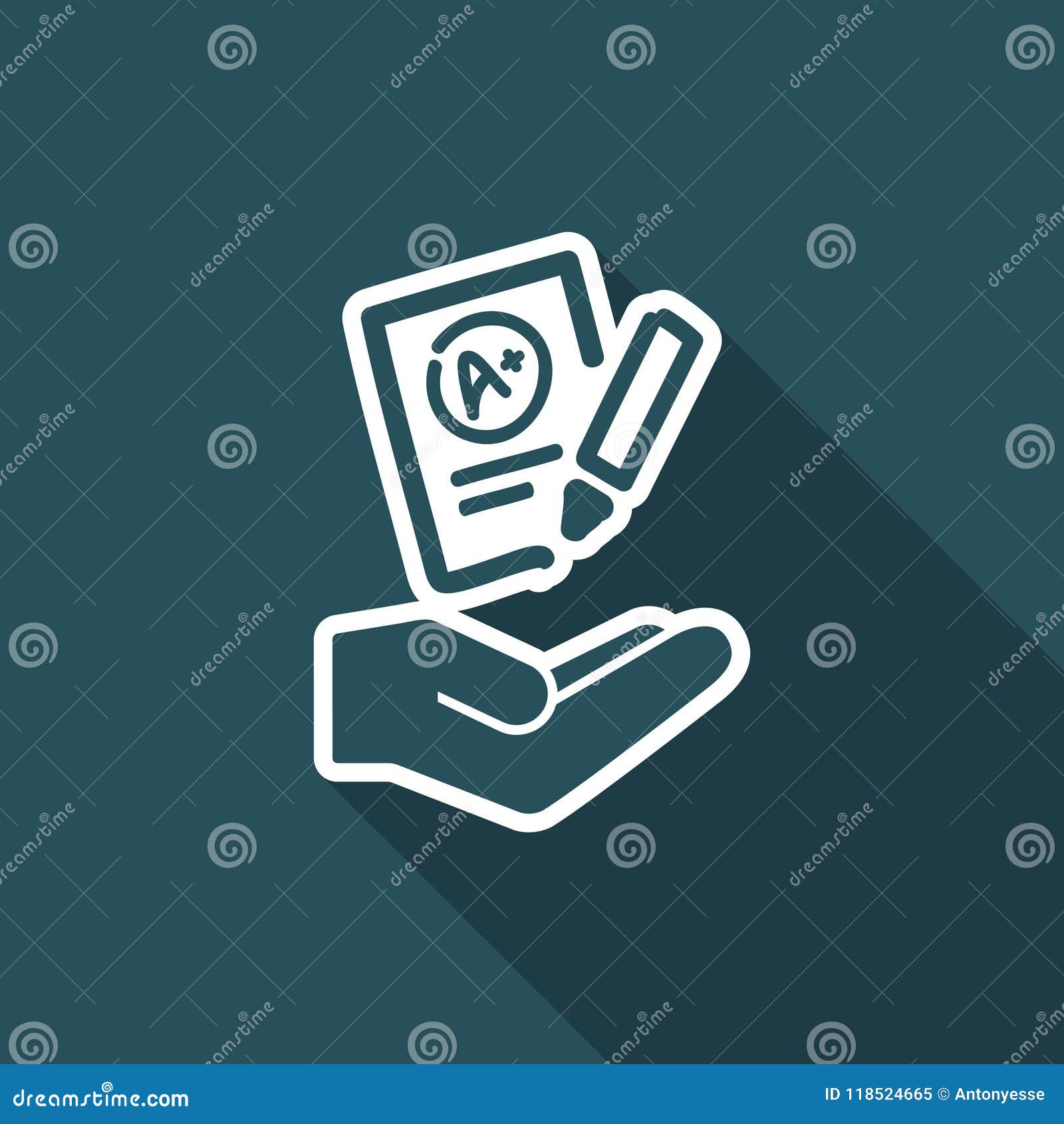 Excellent Evaluation Test - Minimal Icon Stock Vector - Illustration of ...