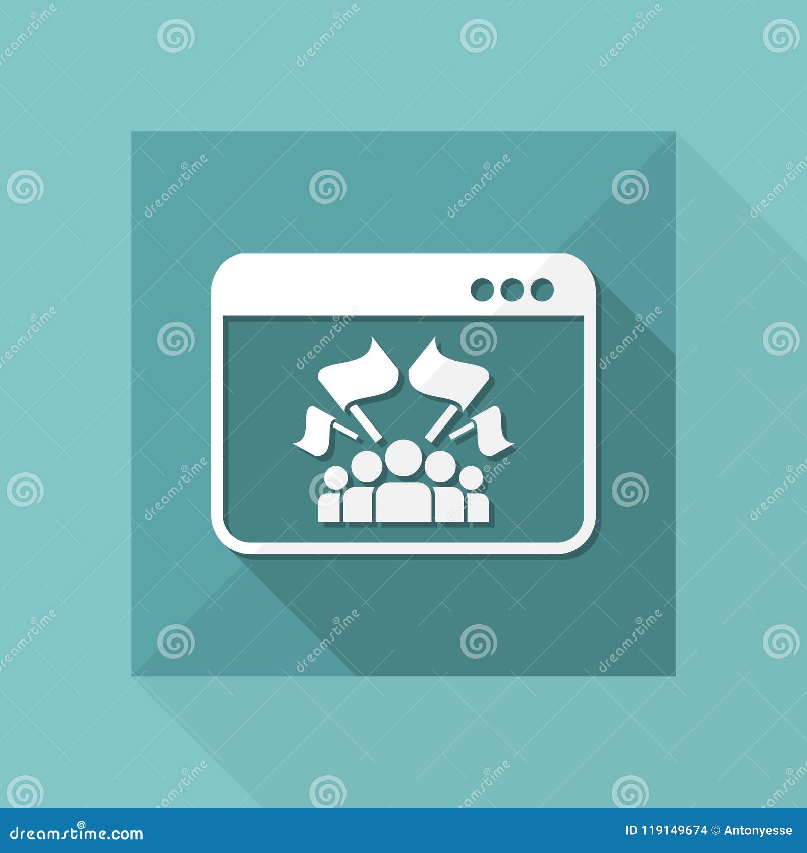 Fans crowd flat icon stock vector. Illustration of flat - 119149674