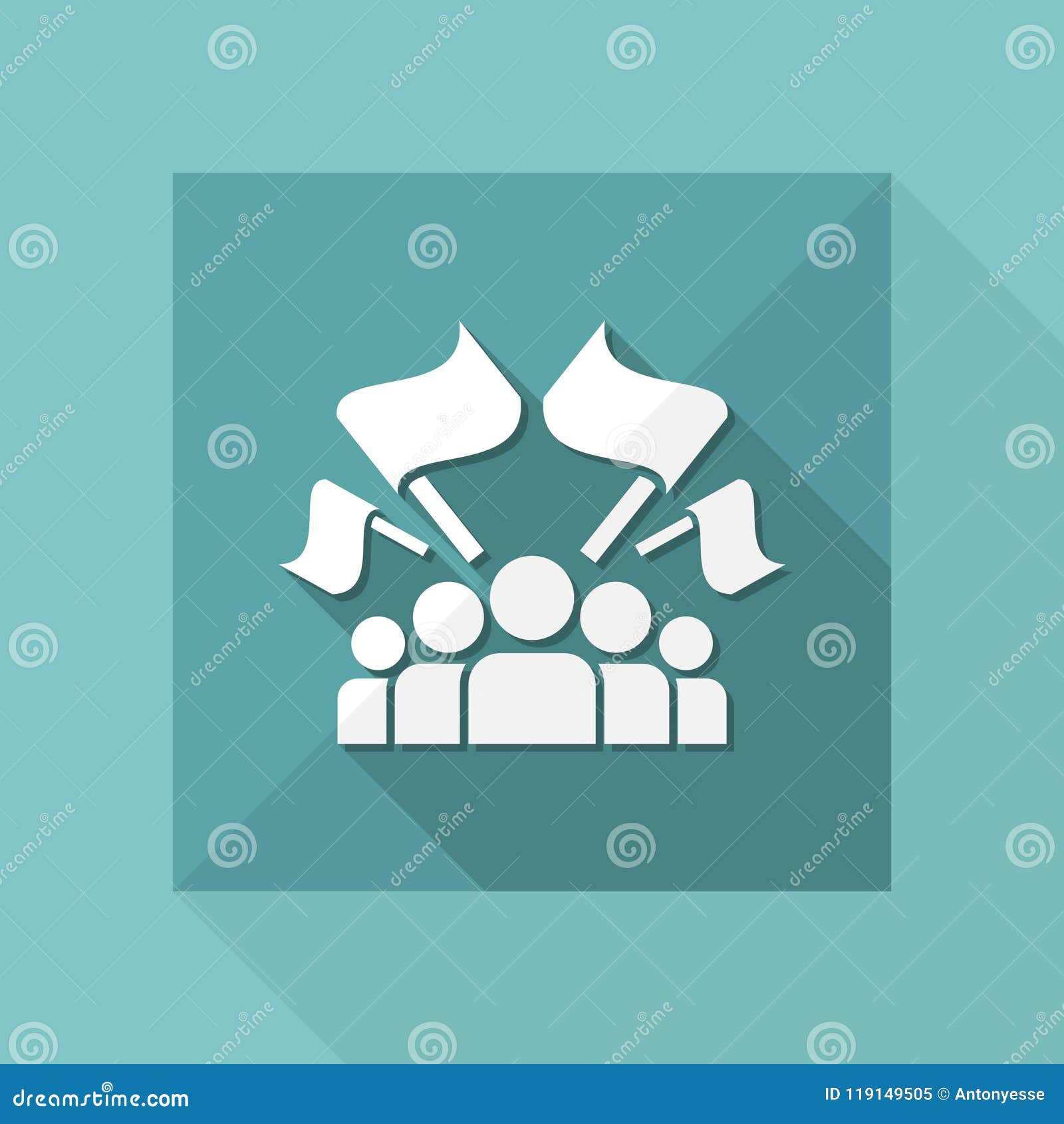 Fans Crowd - Vector Flat Minimal Icon Stock Vector - Illustration of ...