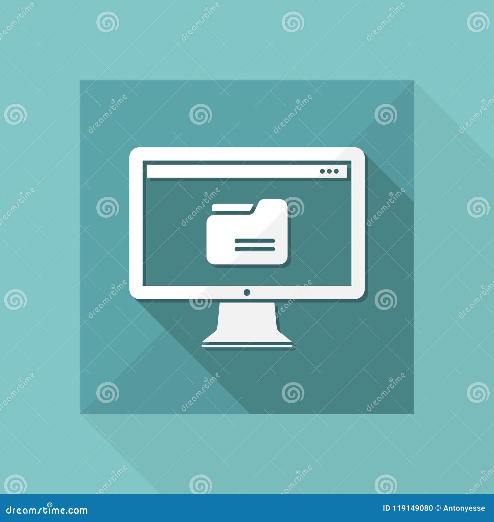 Folder - minimal flat icon stock vector. Illustration of click - 119149080