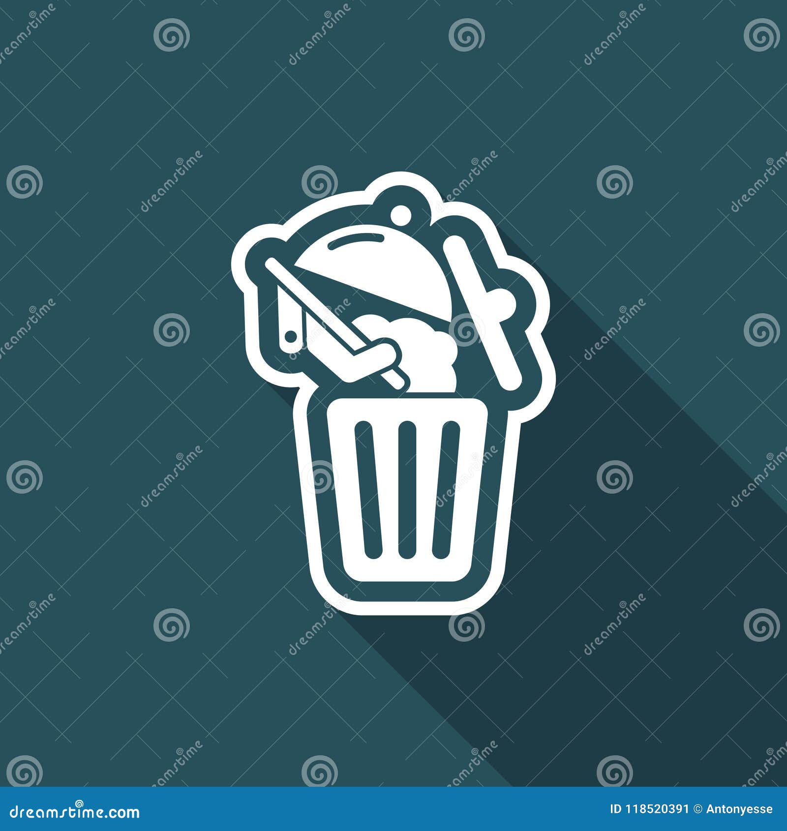 Food trash icon stock vector. Illustration of gesture - 118520391