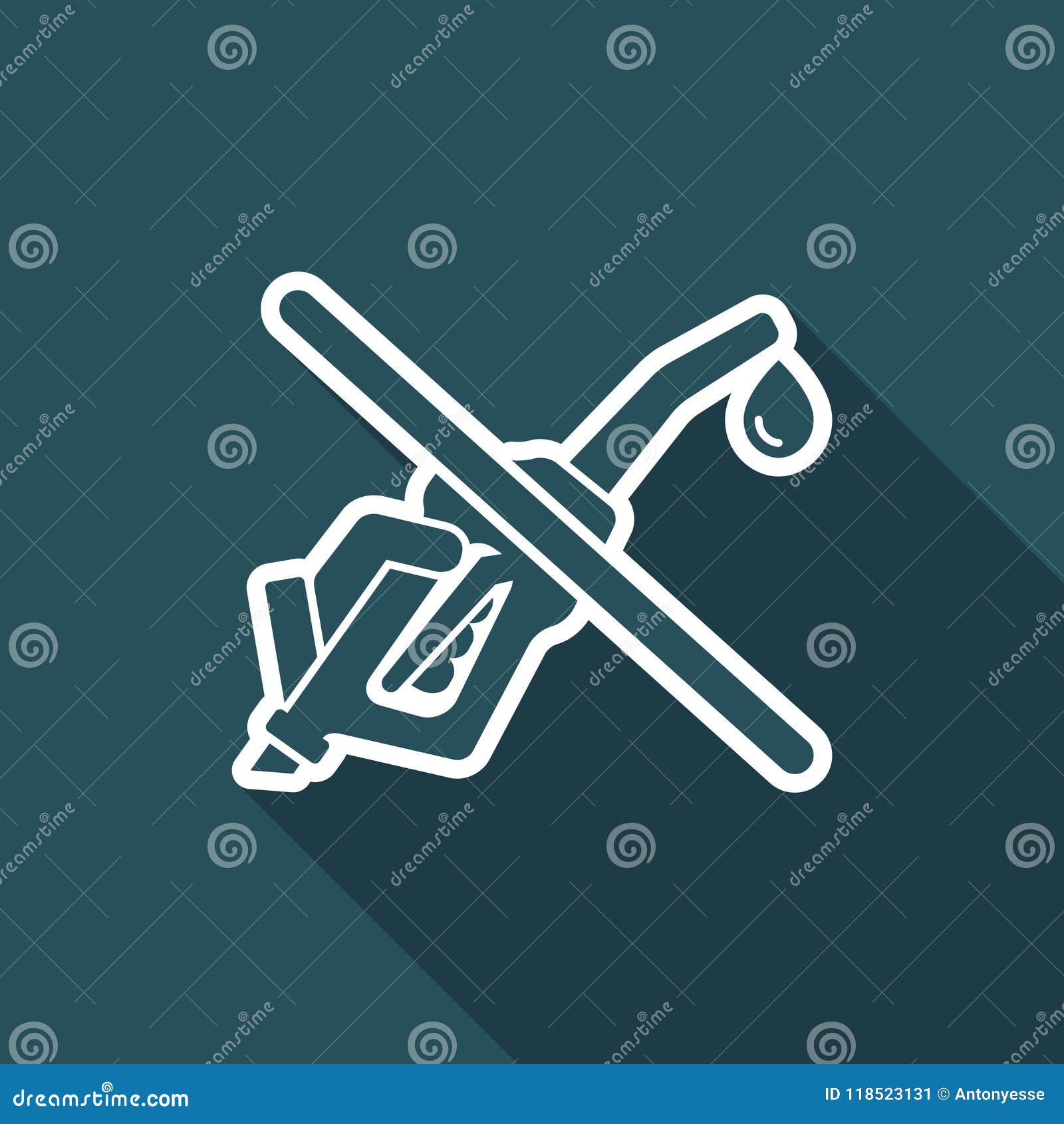 Fuel stop - Flat icon stock vector. Illustration of green - 118523131