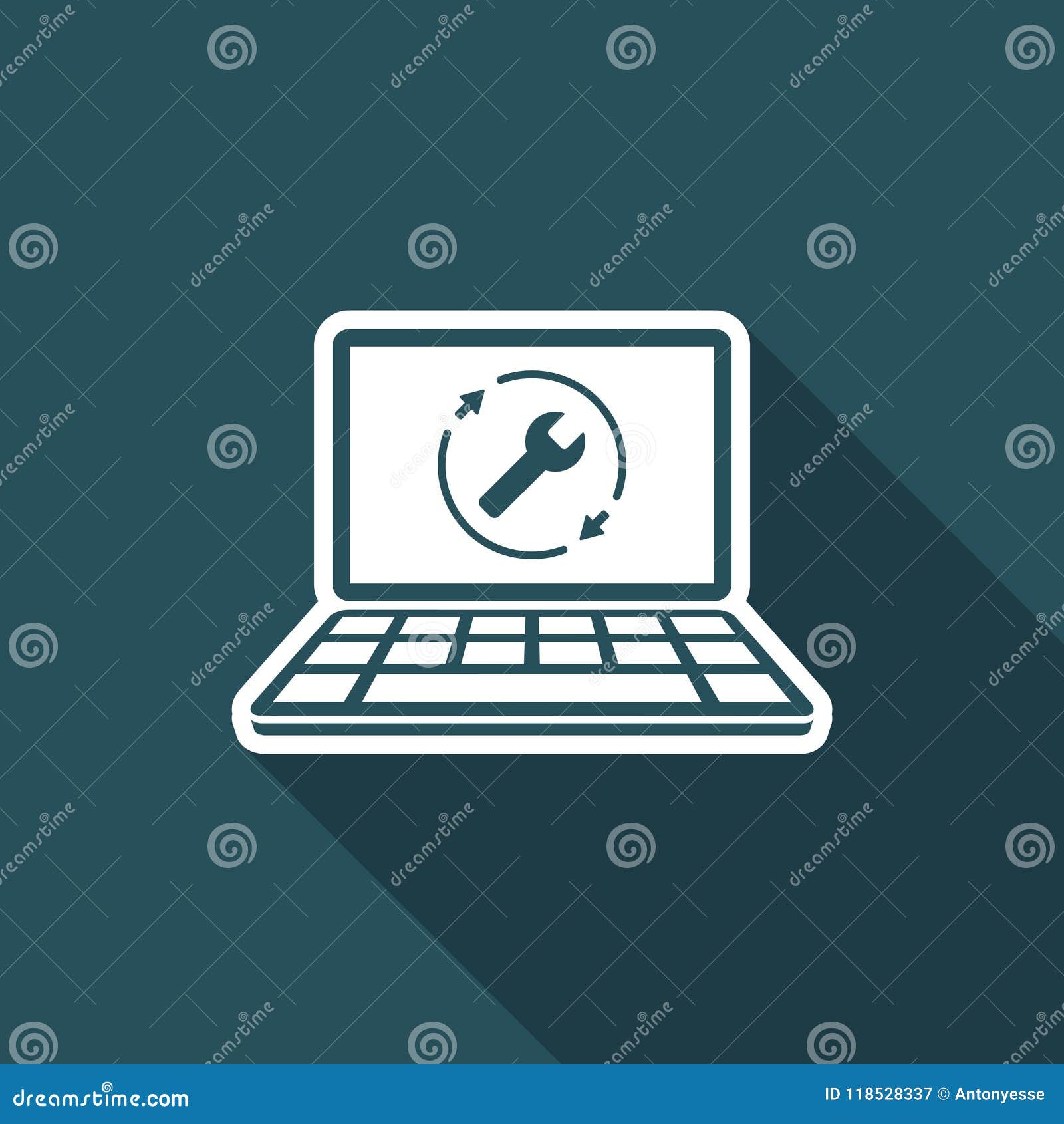 Full Computer Repair Assistance - Vector Flat Icon Stock Vector ...