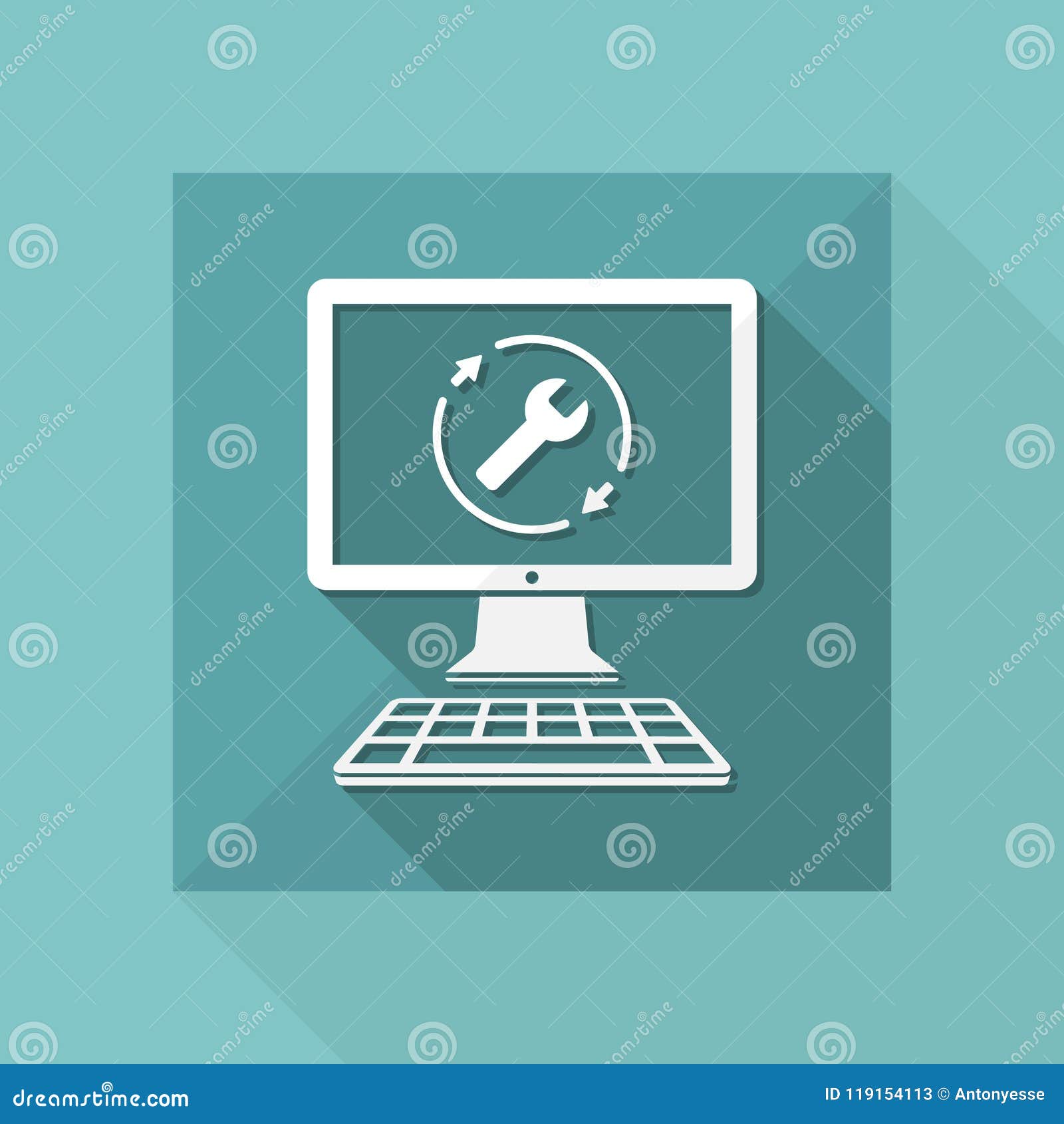 Full Computer Repair Assistance - Vector Flat Icon Stock Vector ...