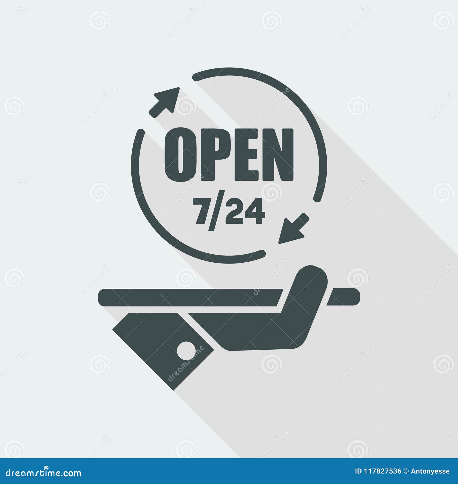 Full Time Open - Services 7/24 - Vector Web Icon Stock Vector ...