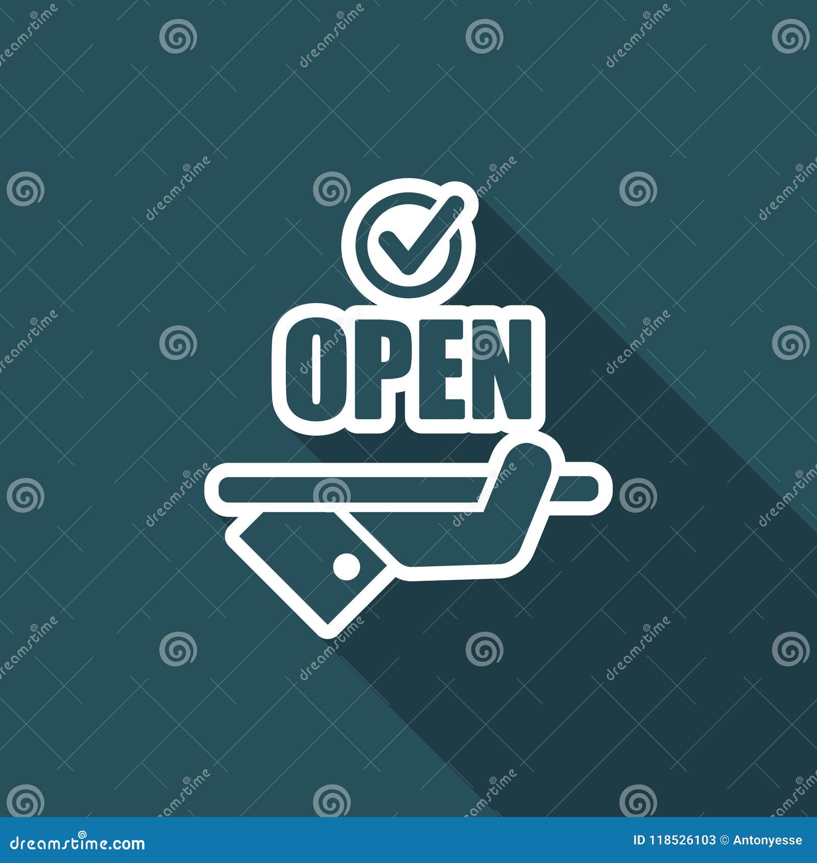 Full Time Open - Shop Services 7/24 - Vector Web Icon Stock Vector ...