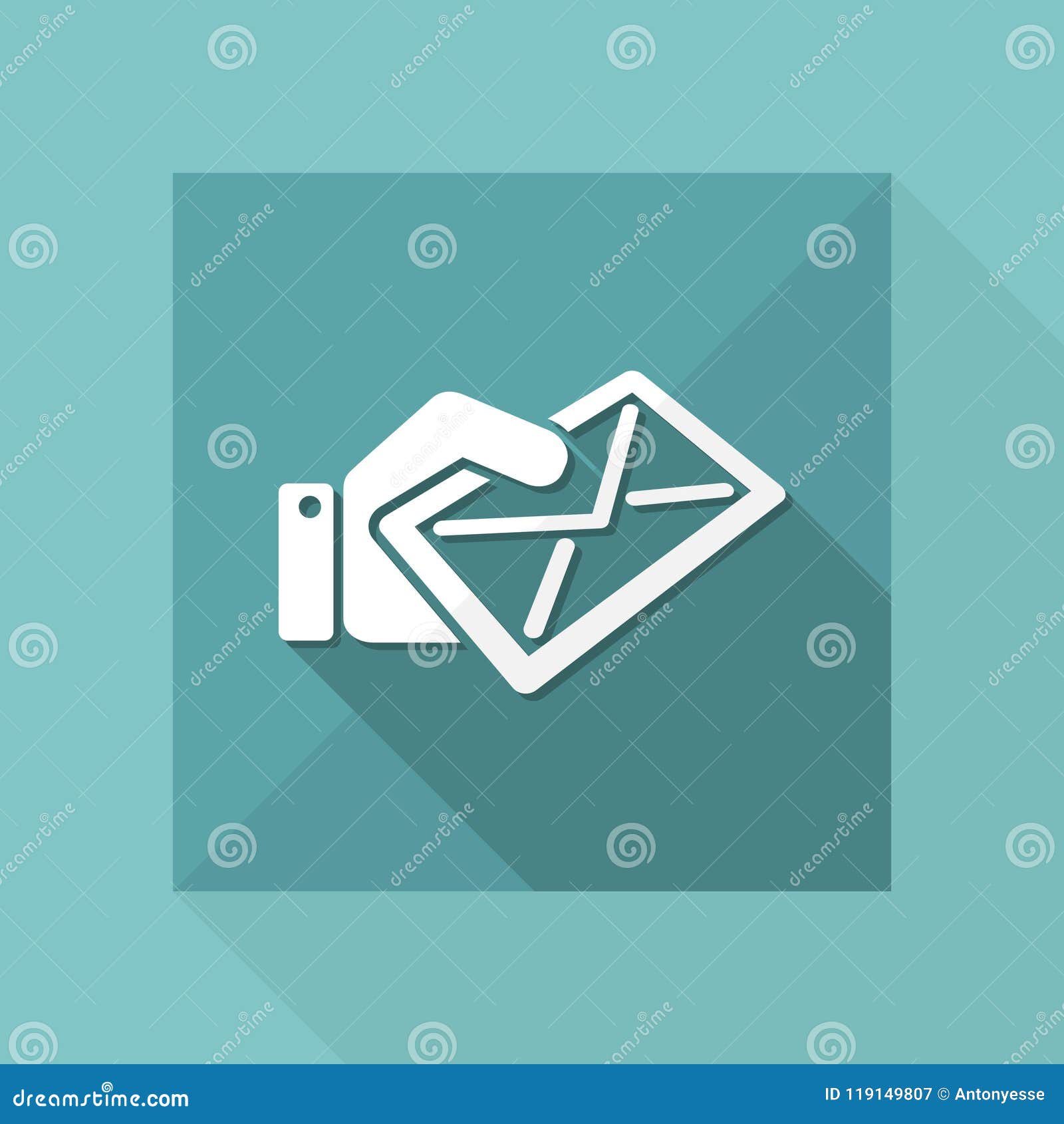 Get mail flat icon stock vector. Illustration of messenger - 119149807