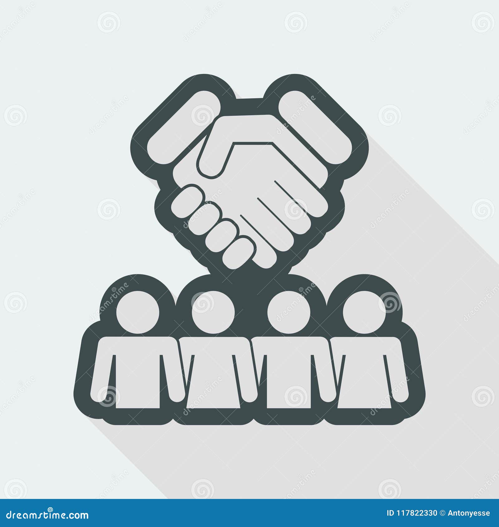 Group agreement icon stock vector. Illustration of handshake - 117822330
