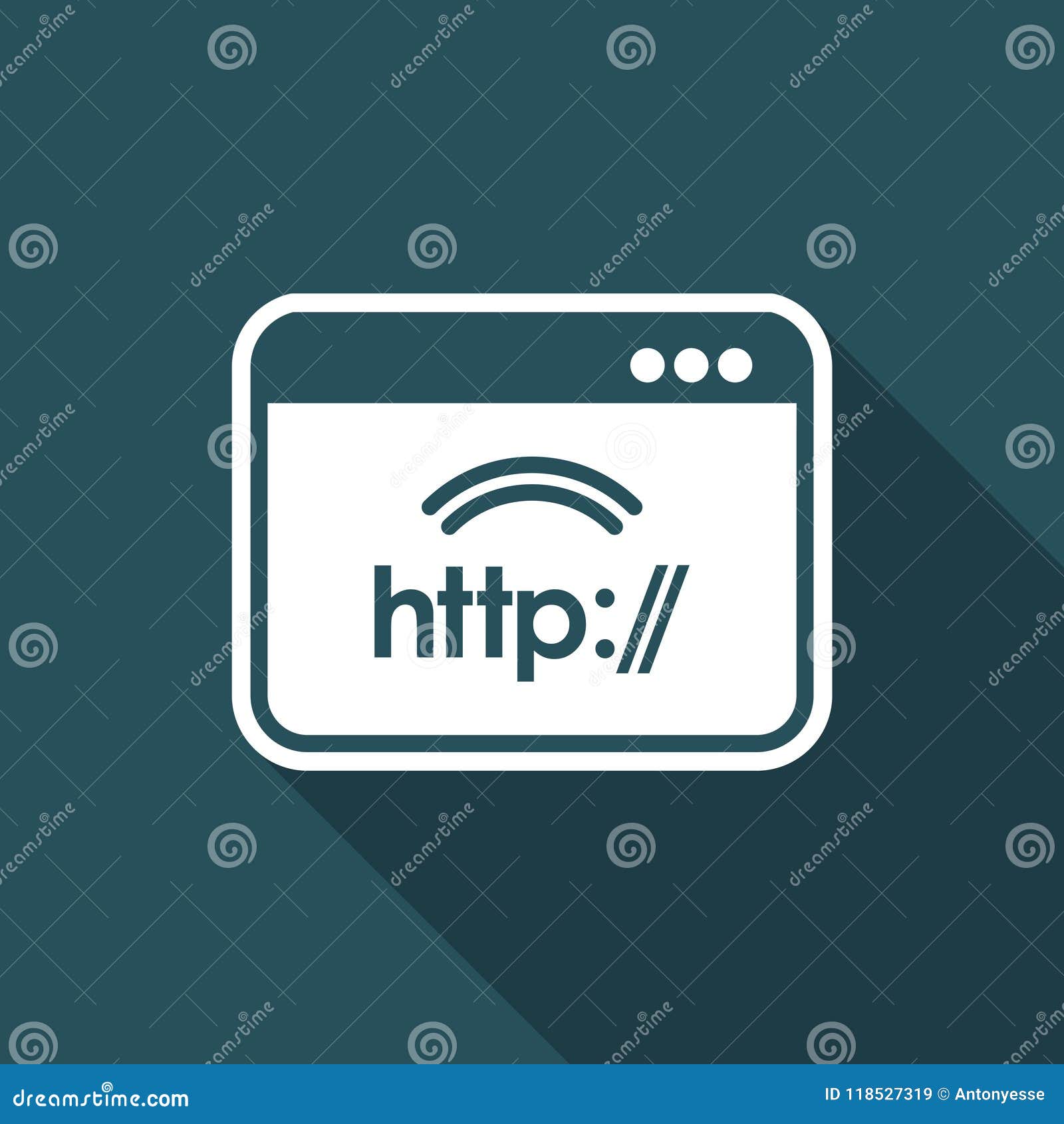 Http Web Connection - Vector Flat Icon Stock Vector - Illustration of ...