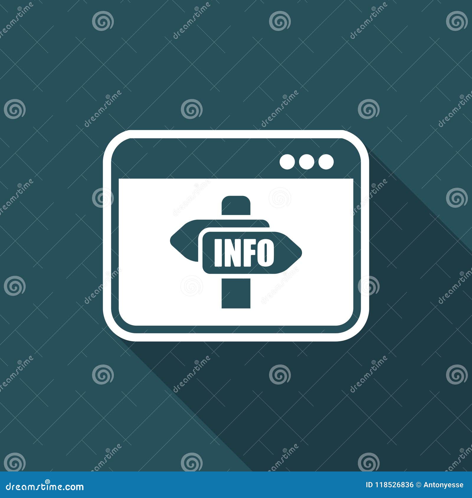 Info Signboard on Computer Website - Vector Flat Icon Stock Vector ...