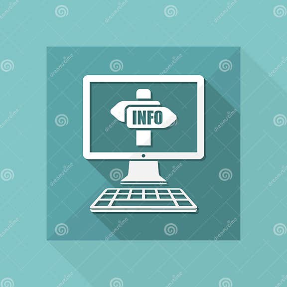 Info Signboard on Computer Website - Vector Flat Icon Stock Vector ...