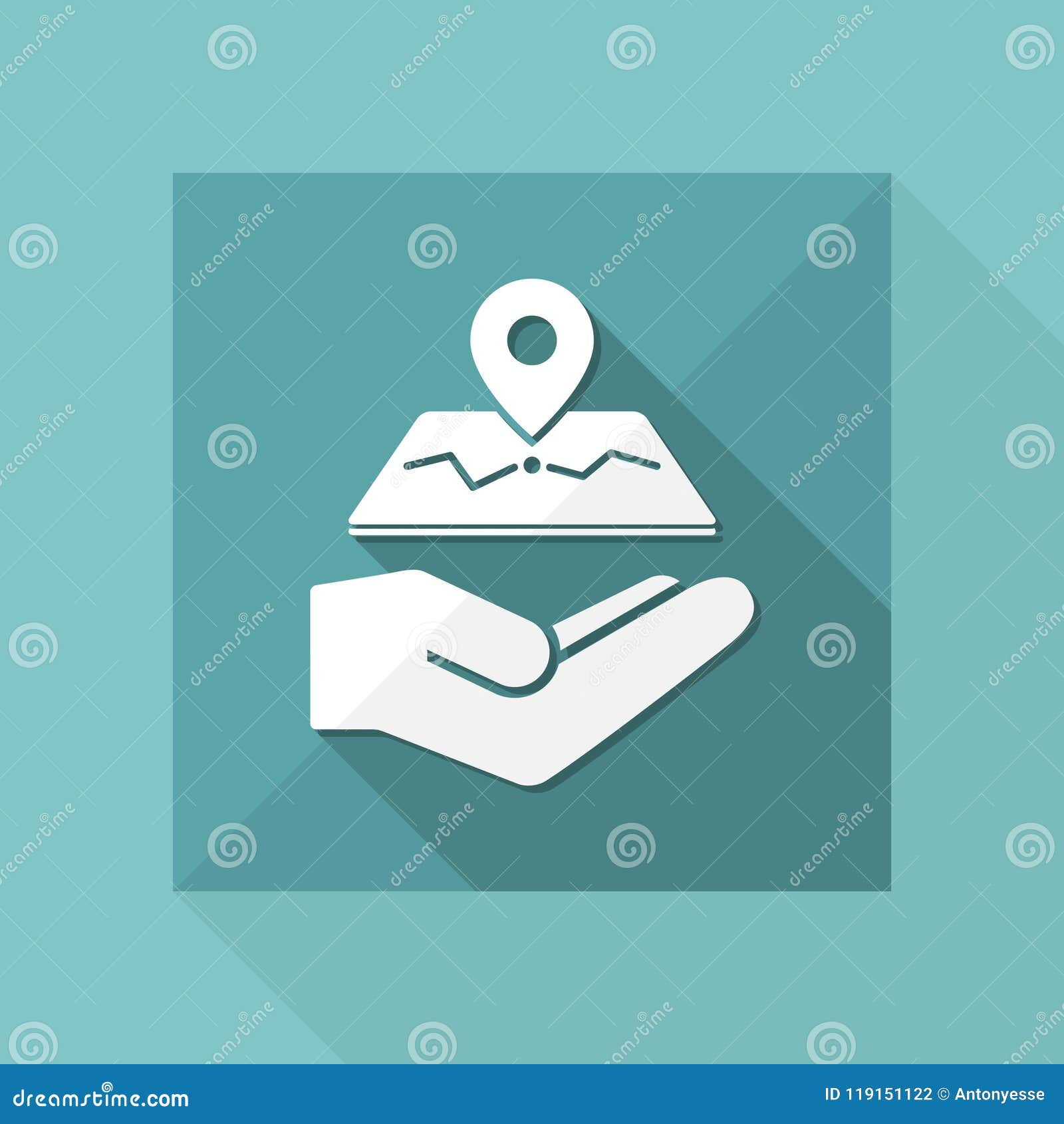 Map concept - Minimal icon stock vector. Illustration of agency - 119151122