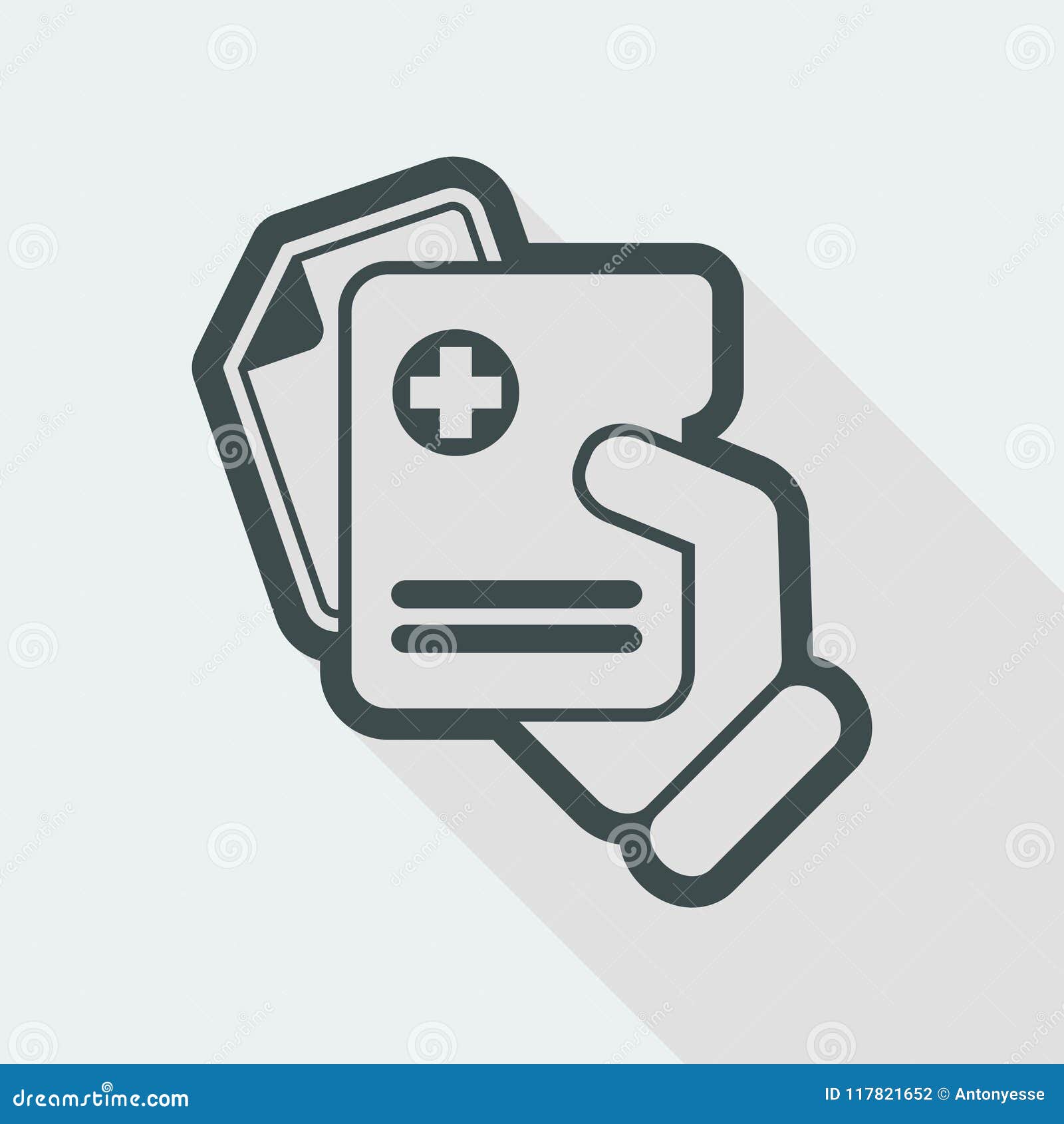 Medical document icon stock vector. Illustration of health - 117821652