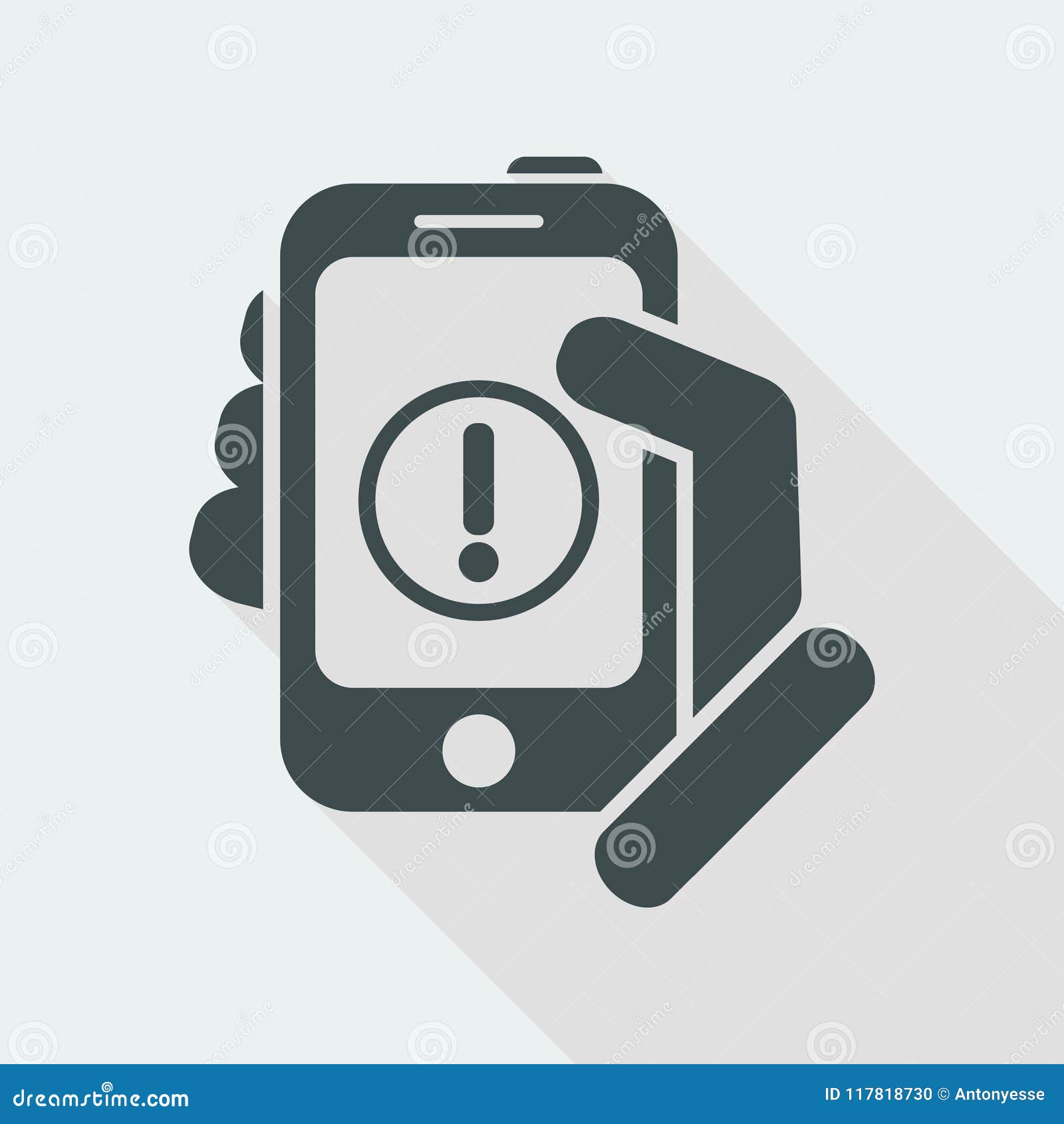 Mobile device alert stock vector. Illustration of danger - 117818730