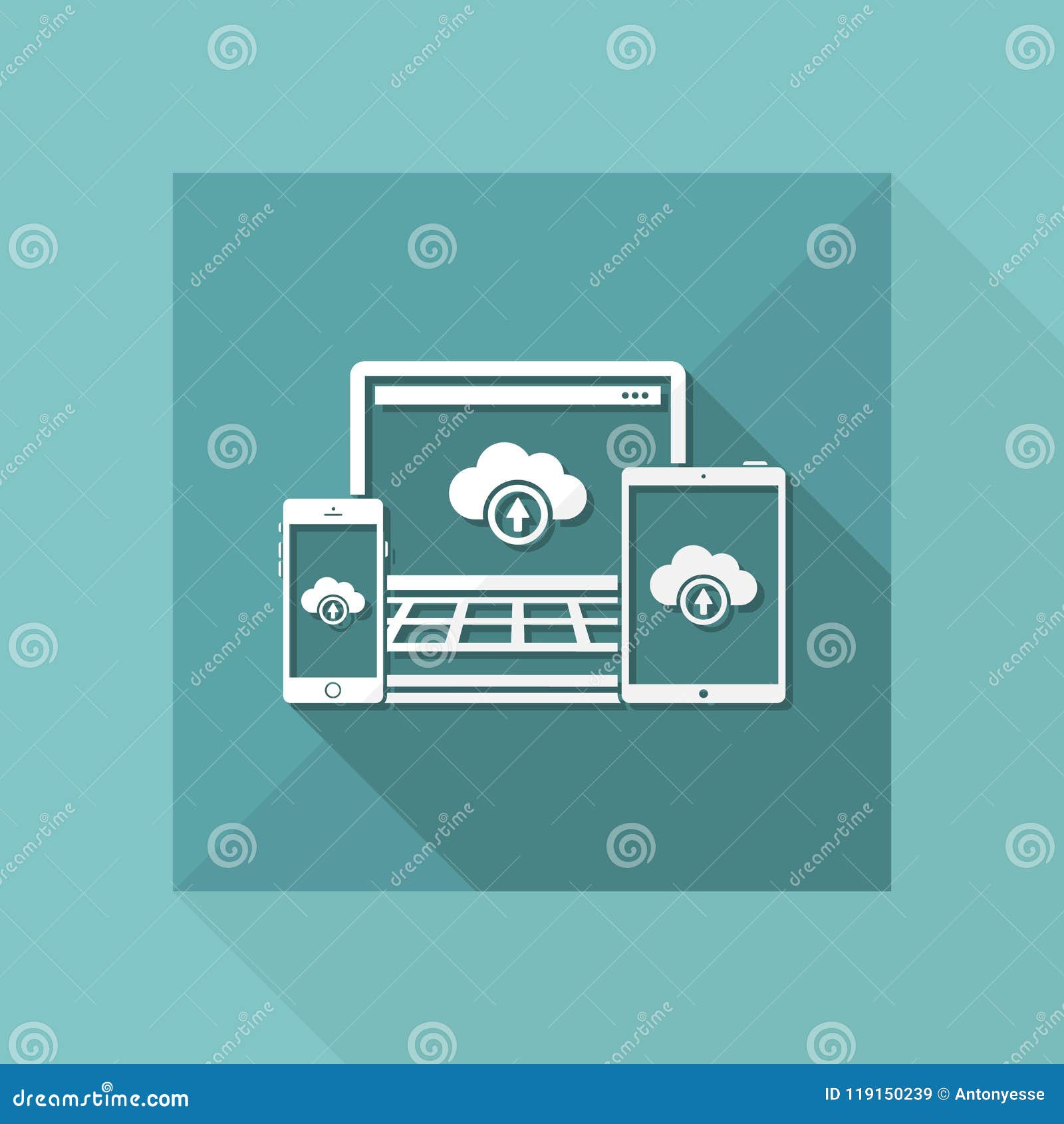 Multi devices cloud icon stock vector. Illustration of archive - 119150239