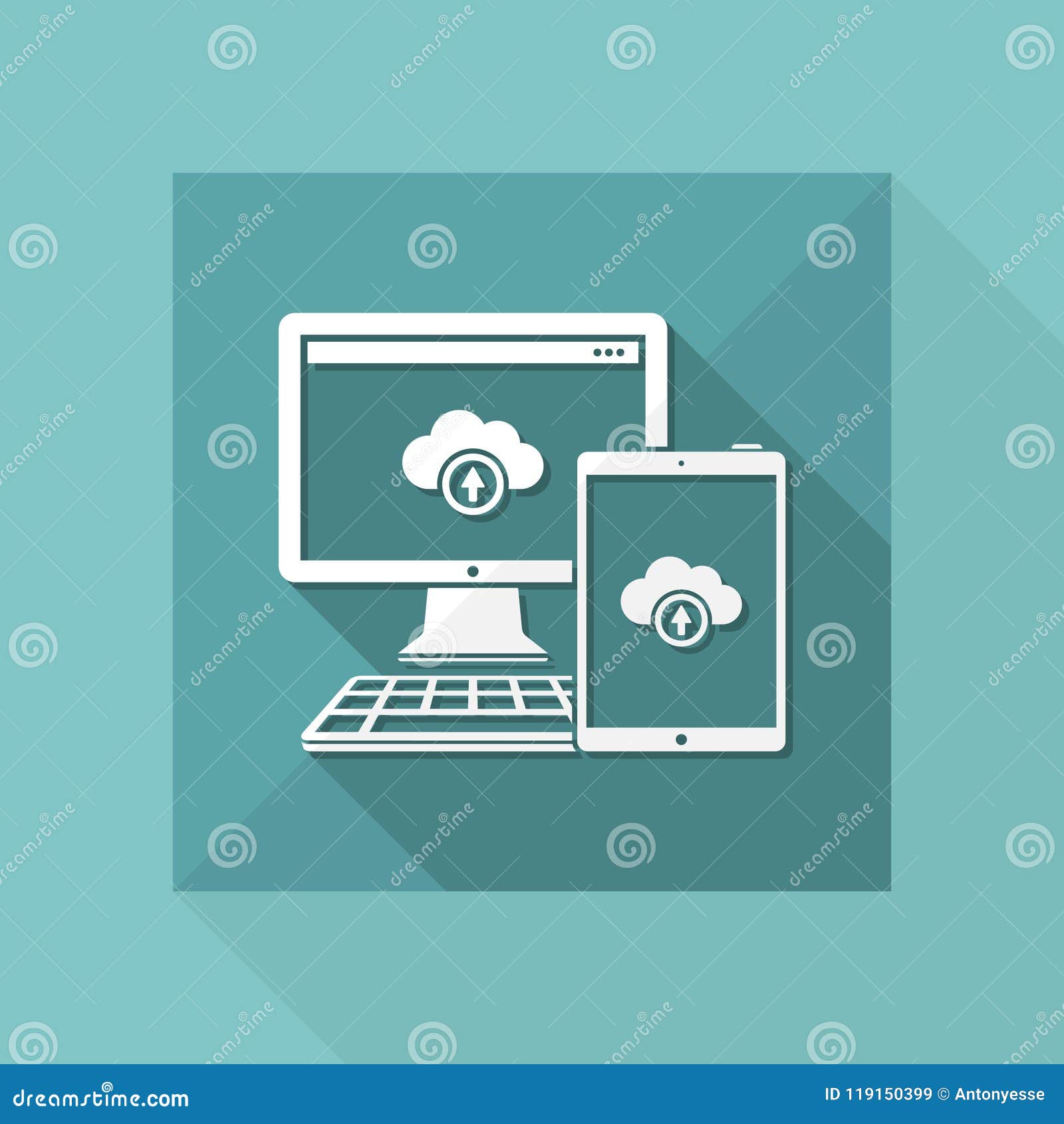Multi devices cloud icon stock vector. Illustration of mockup - 119150399